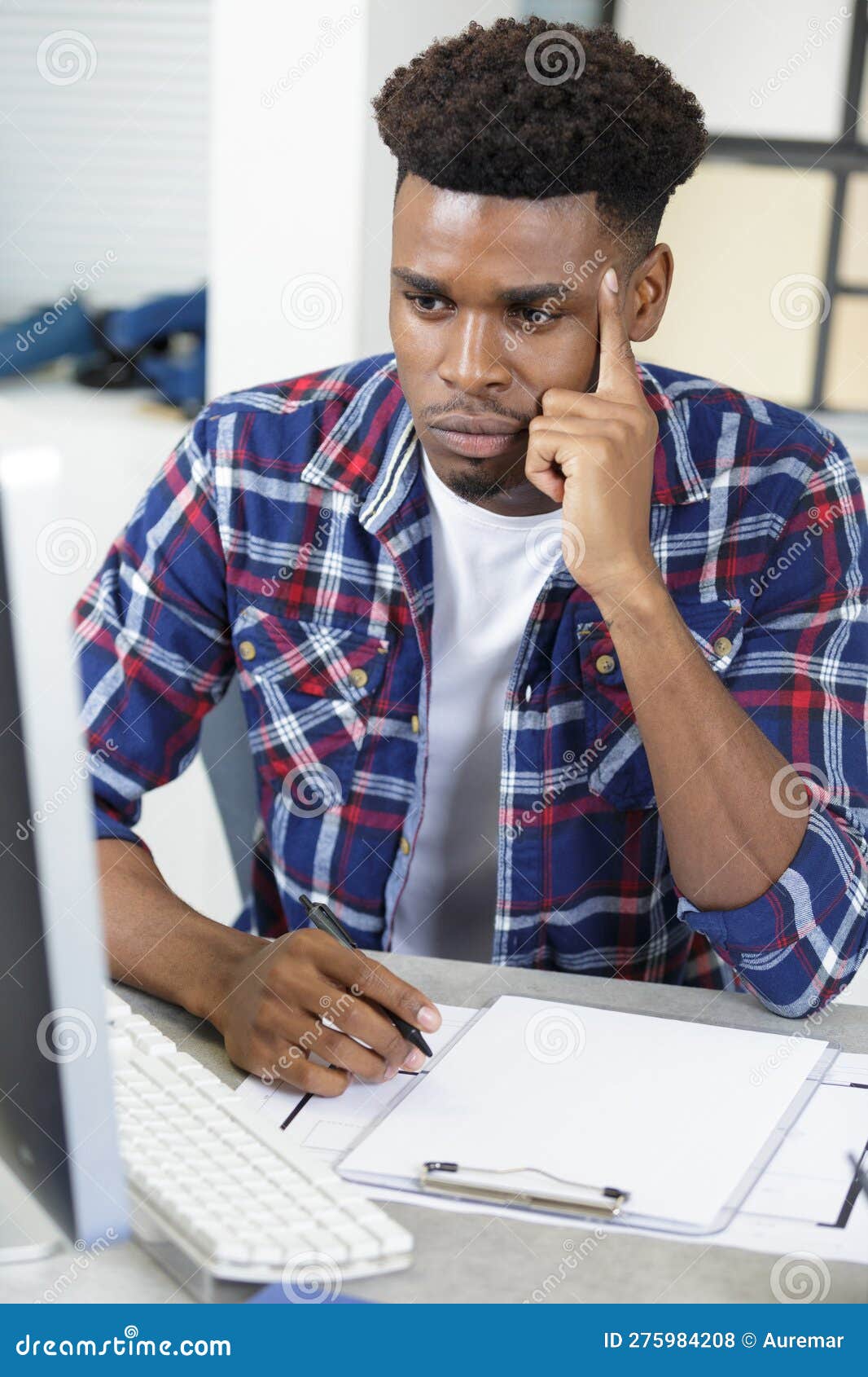Surprised Perplexed Man with Laptop Learning Computer Science Stock ...
