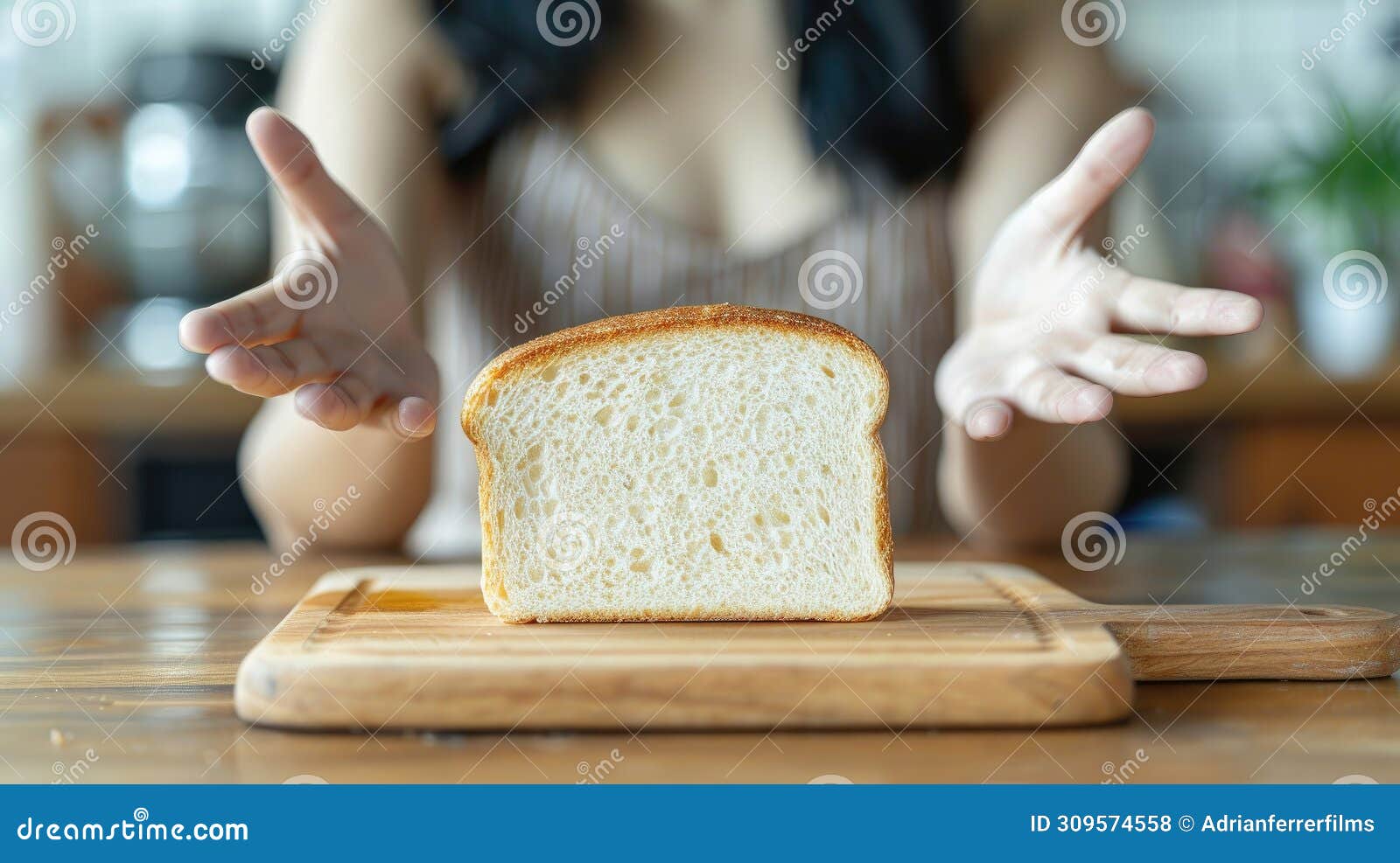 Surprised Person Reaching for a Slice of Bread. Stock Illustration ...