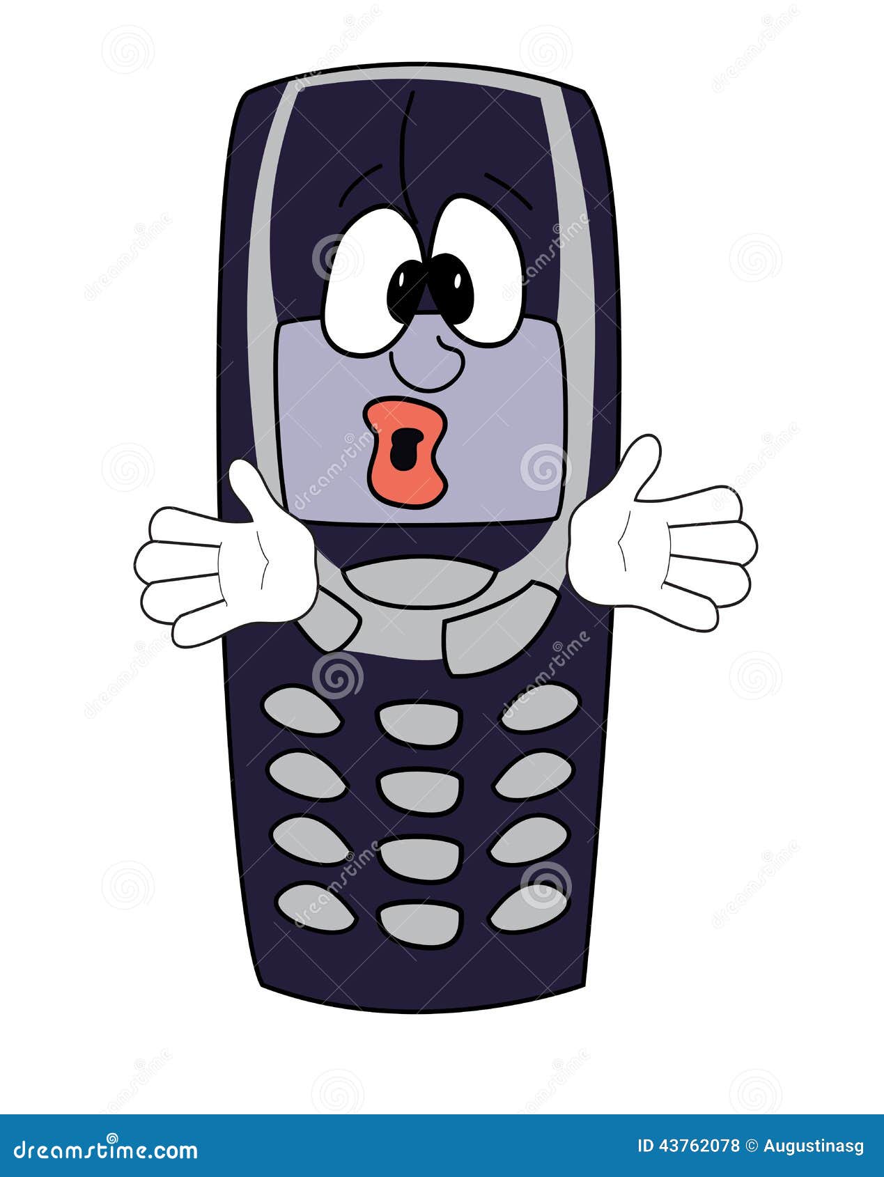 Surprised phone cartoon stock illustration. Illustration of isolated ...