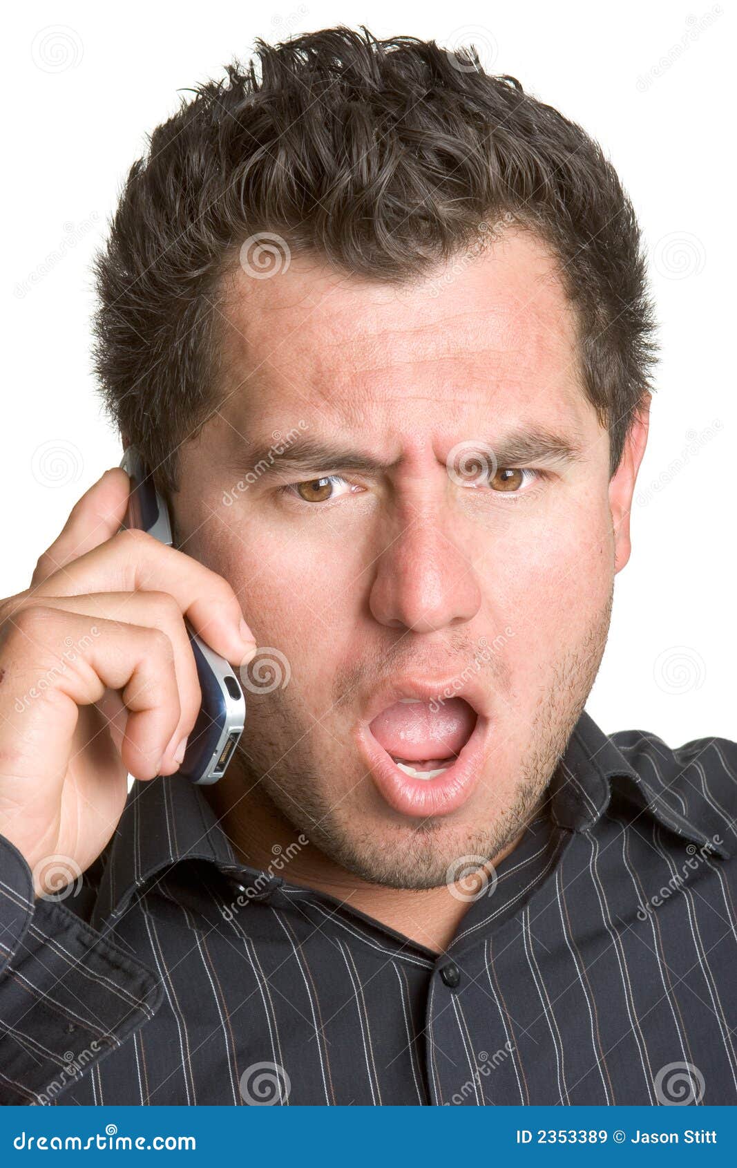 Surprised Phone Man stock image. Image of handsome, cell - 2353389