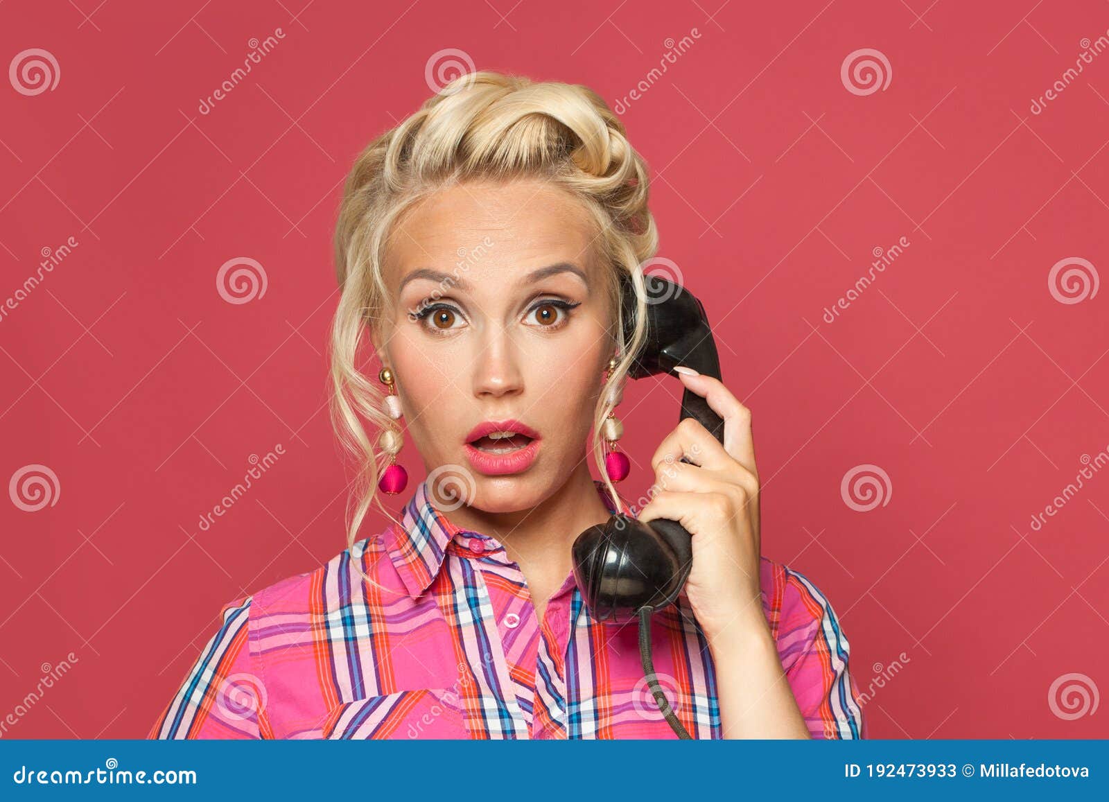 Surprised Pinup Girl Portrait Royalty-Free Stock Photography ... Surprised Pinup Girl Portrait Royalty-Free Stock Photography ...