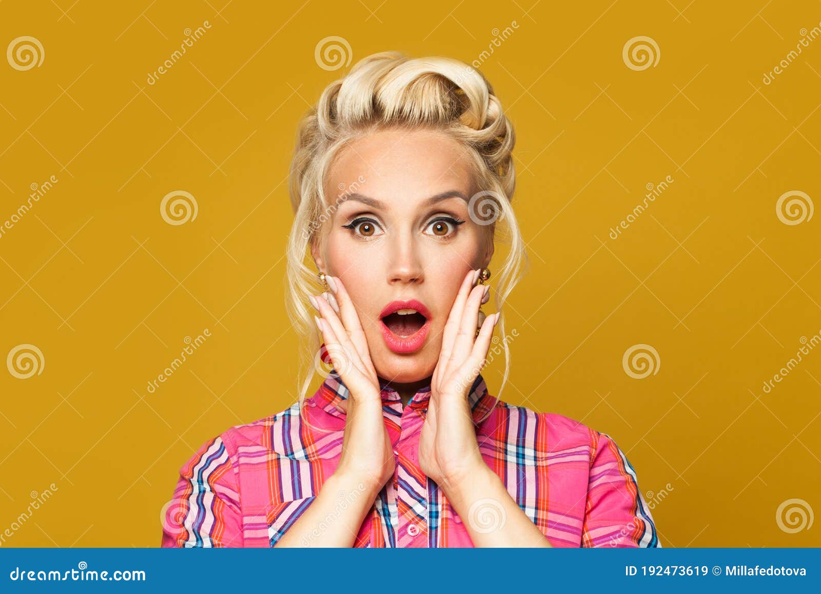 Surprised Pinup Girl Portrait Royalty-Free Stock Photography ... Surprised Pinup Girl Portrait Royalty-Free Stock Photography ...