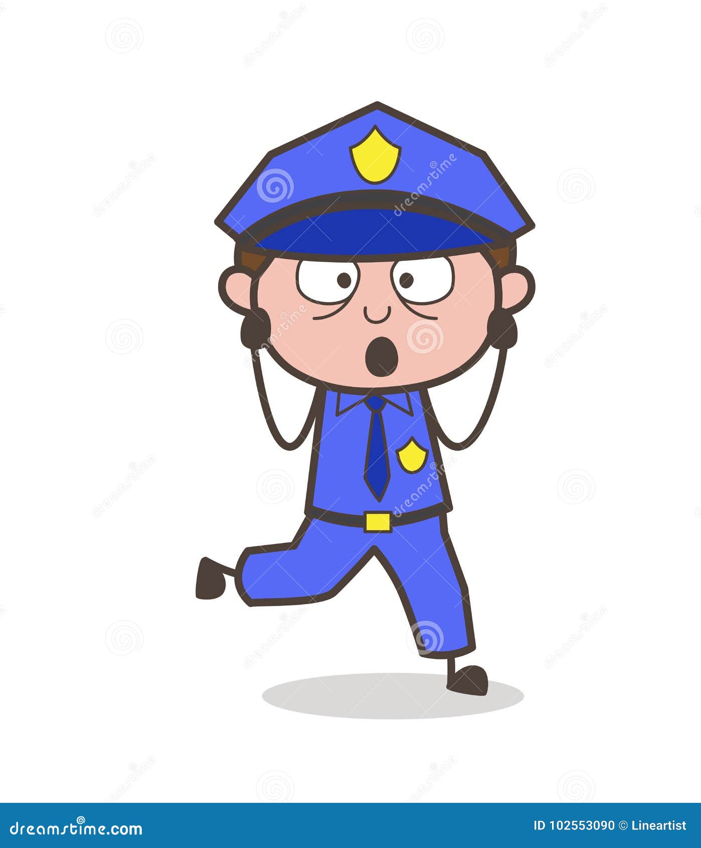 Surprised Policeman Face Expression Vector Stock Illustration ...
