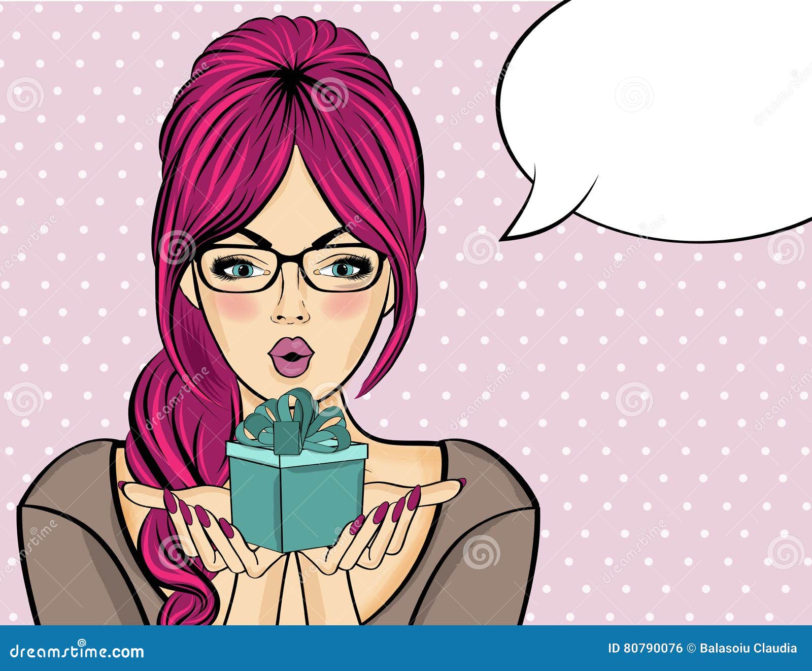 Surprised Pop Art Woman That Holds A T In Their Hands Comi Stock