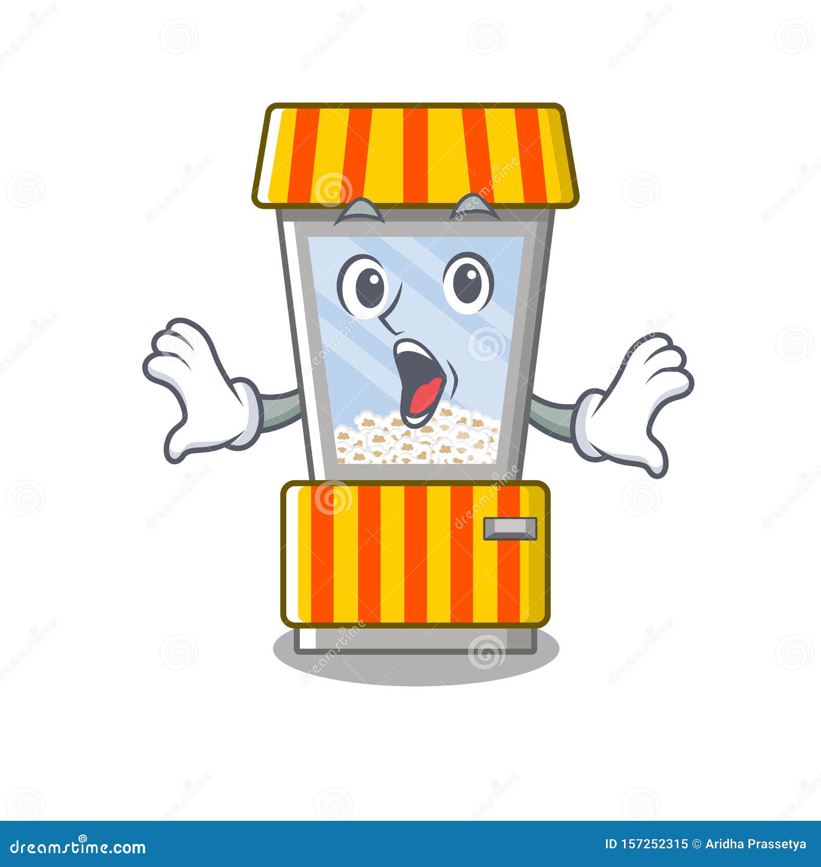 Surprised Popcorn Vending Machine is Formed Cartoon Stock Vector ...