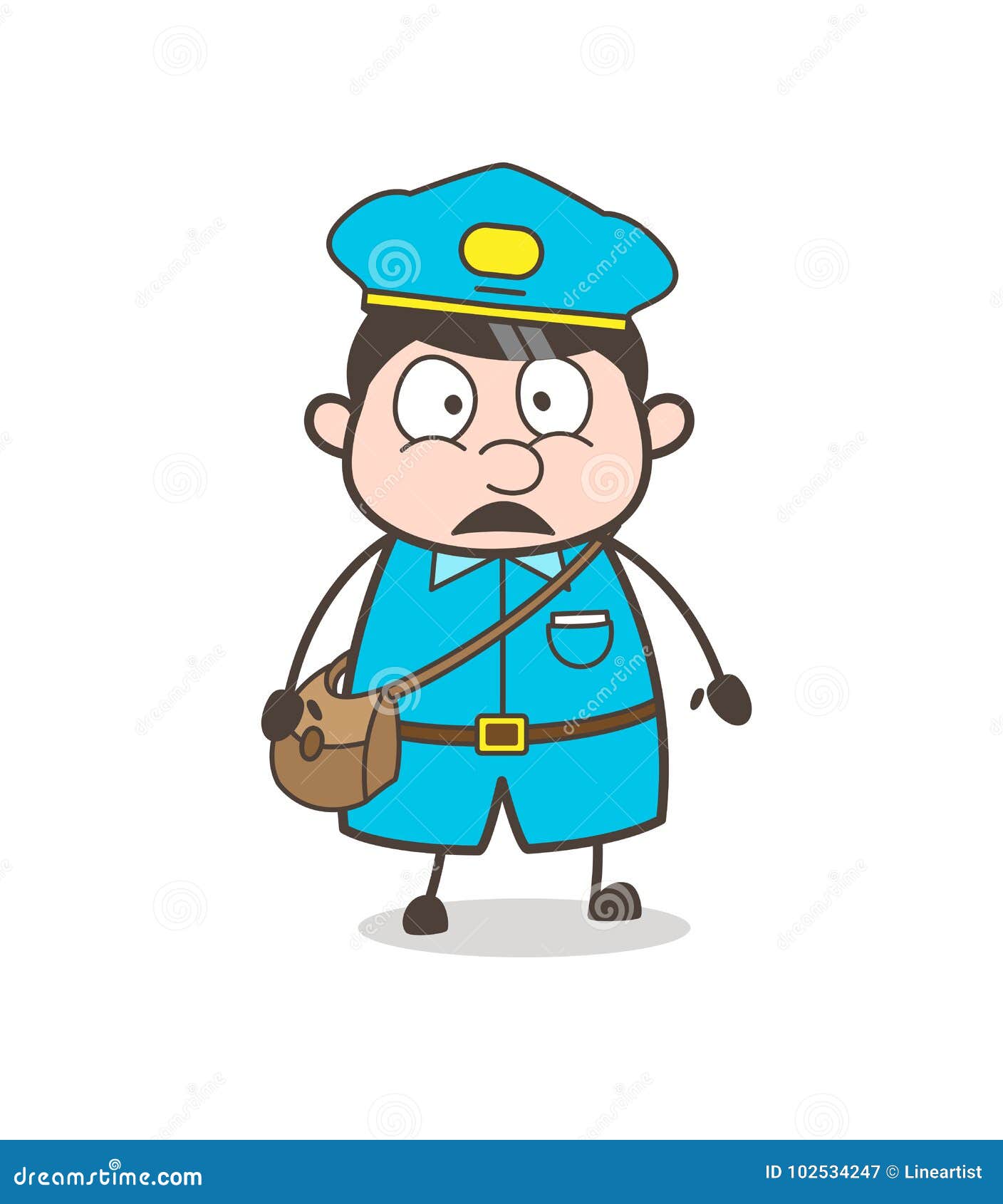 Surprised Postman Face Expression Stock Illustration - Illustration of ...