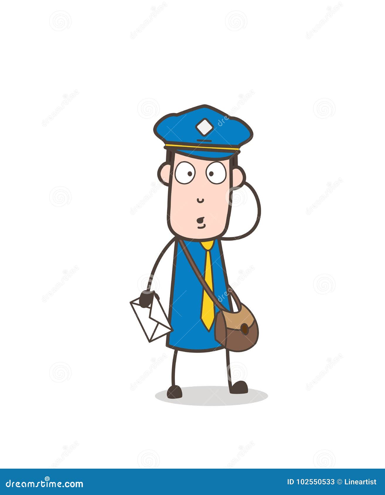 Surprised Postman Face Vector Illustration Stock Illustration ...