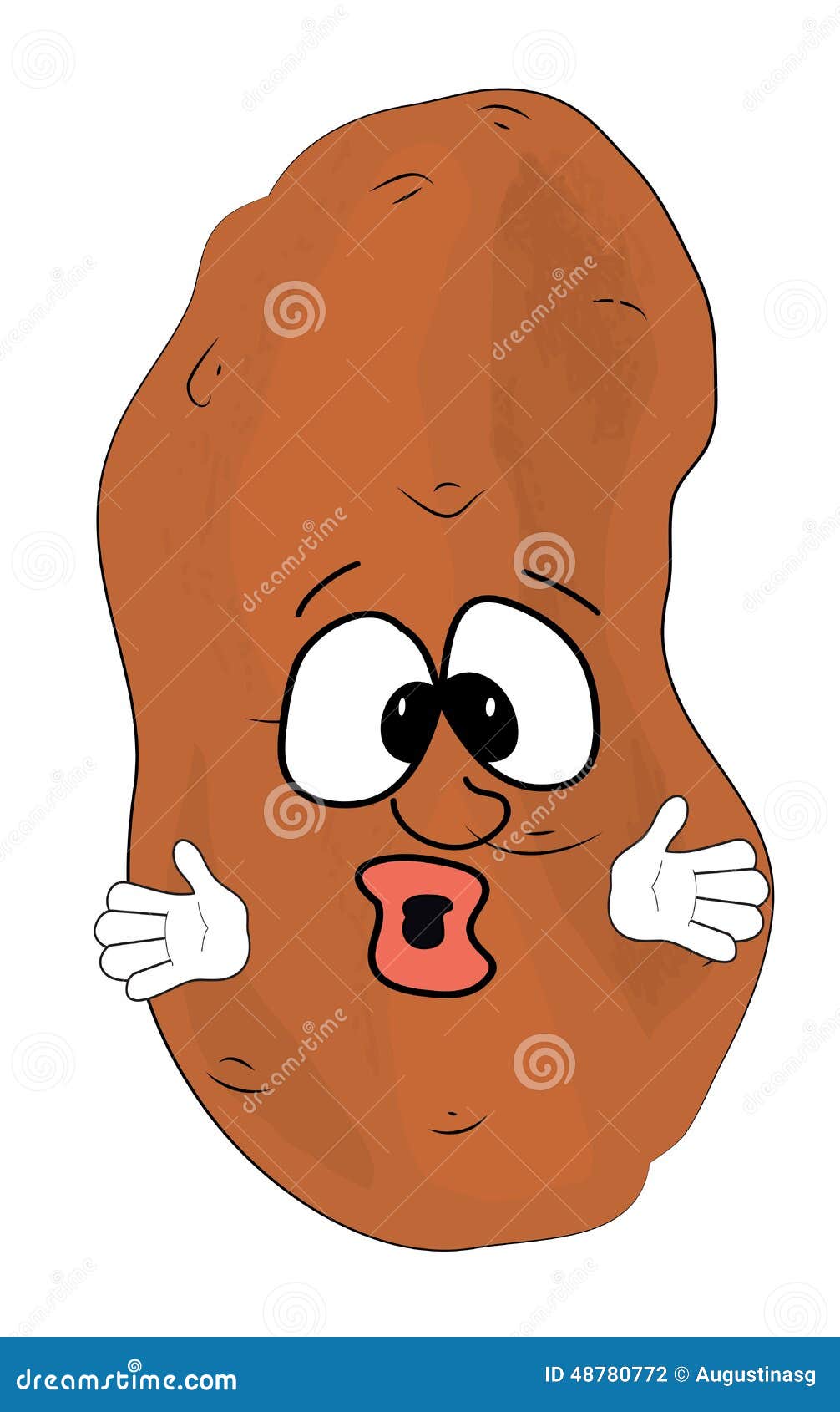 Surprised potato cartoon stock illustration. Illustration of unexpected ...