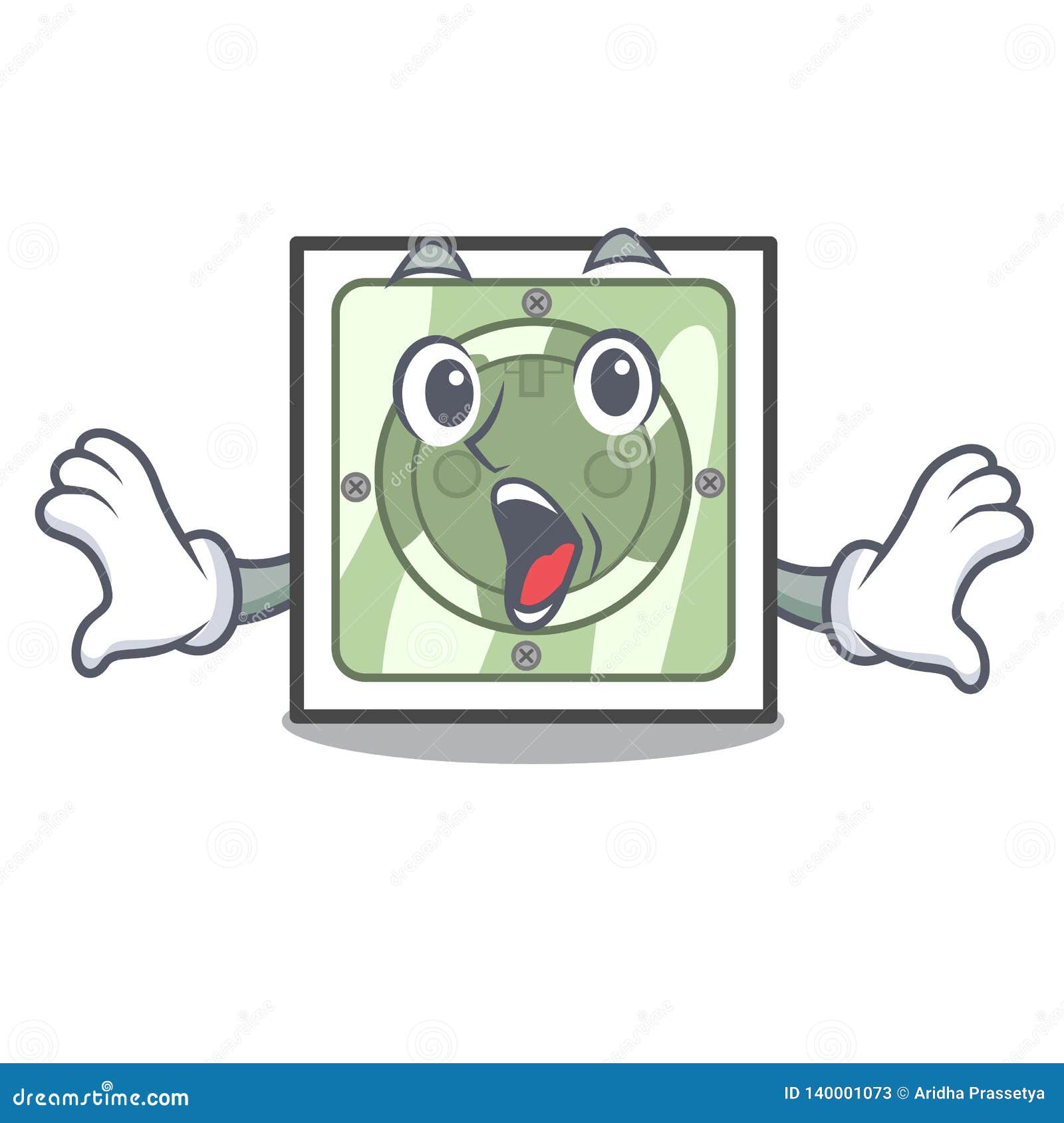 Surprised Power Socket on Wooden Cartoon Table Stock Vector ...