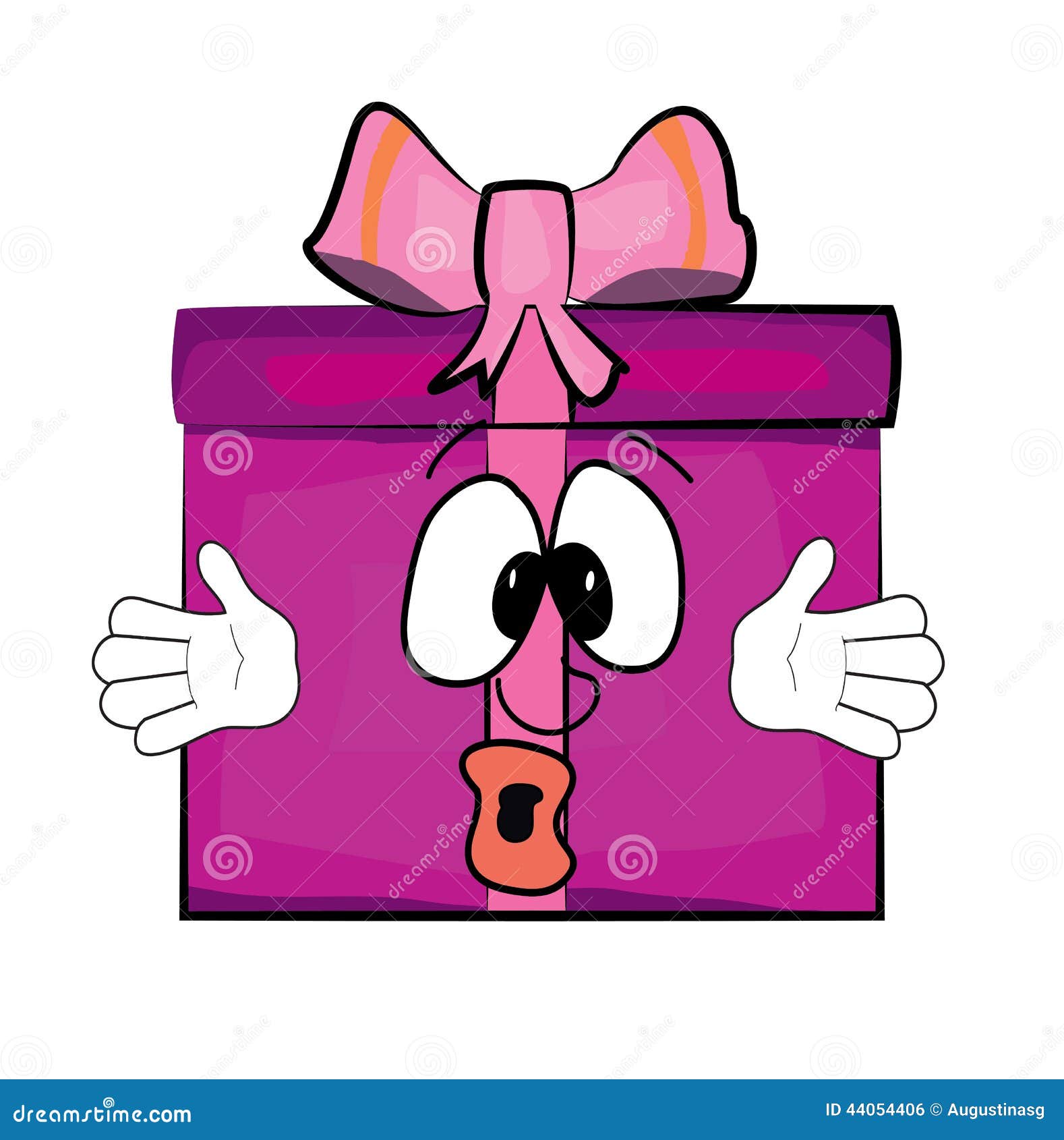 Surprised Present Box Cartoon Stock Illustration - Illustration of gift ...