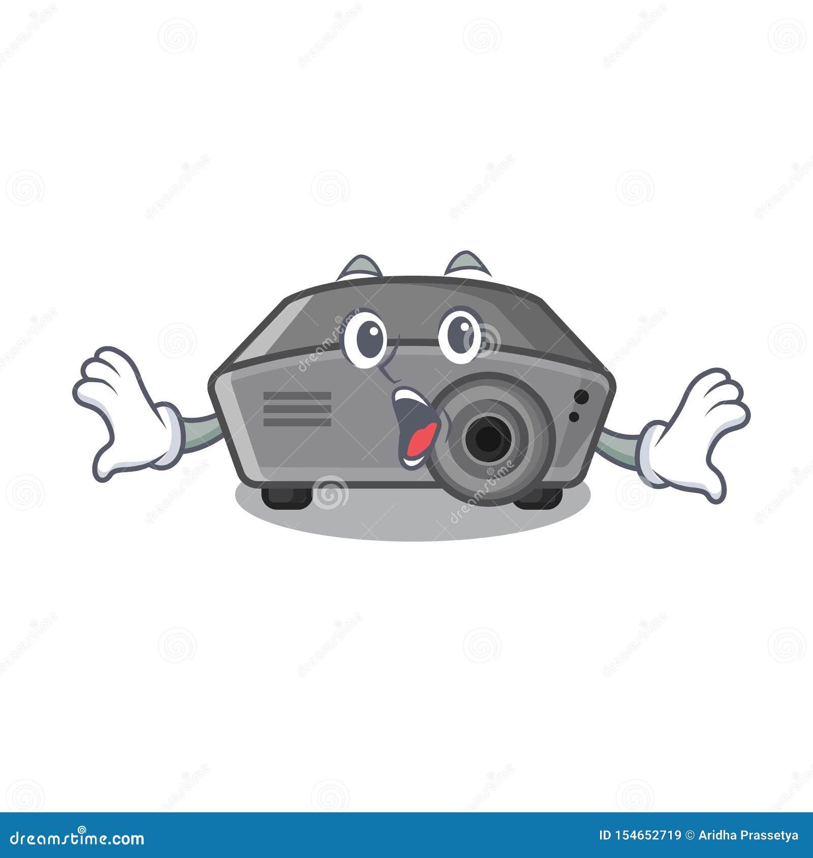 Surprised Projector in the a Cartoon Shape Stock Vector - Illustration ...