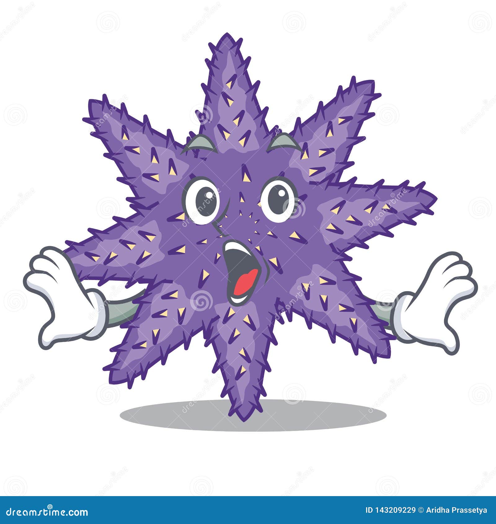 Surprised Purple Starfish in the Character Shape Stock Vector ...