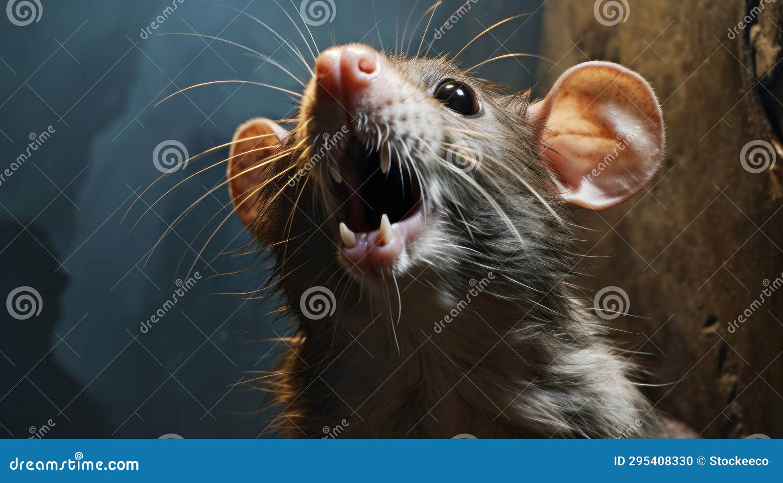 Surprised Rat with Open Mouth in Flickering Light Effects Stock ...