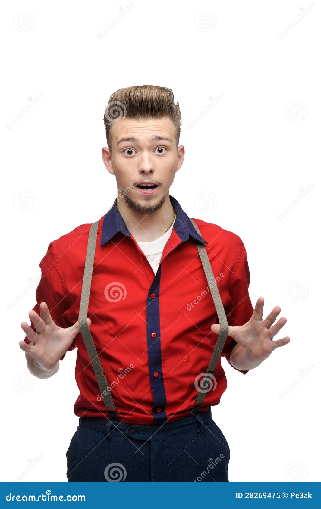 Surprised retro man stock image. Image of people, studio - 28269475