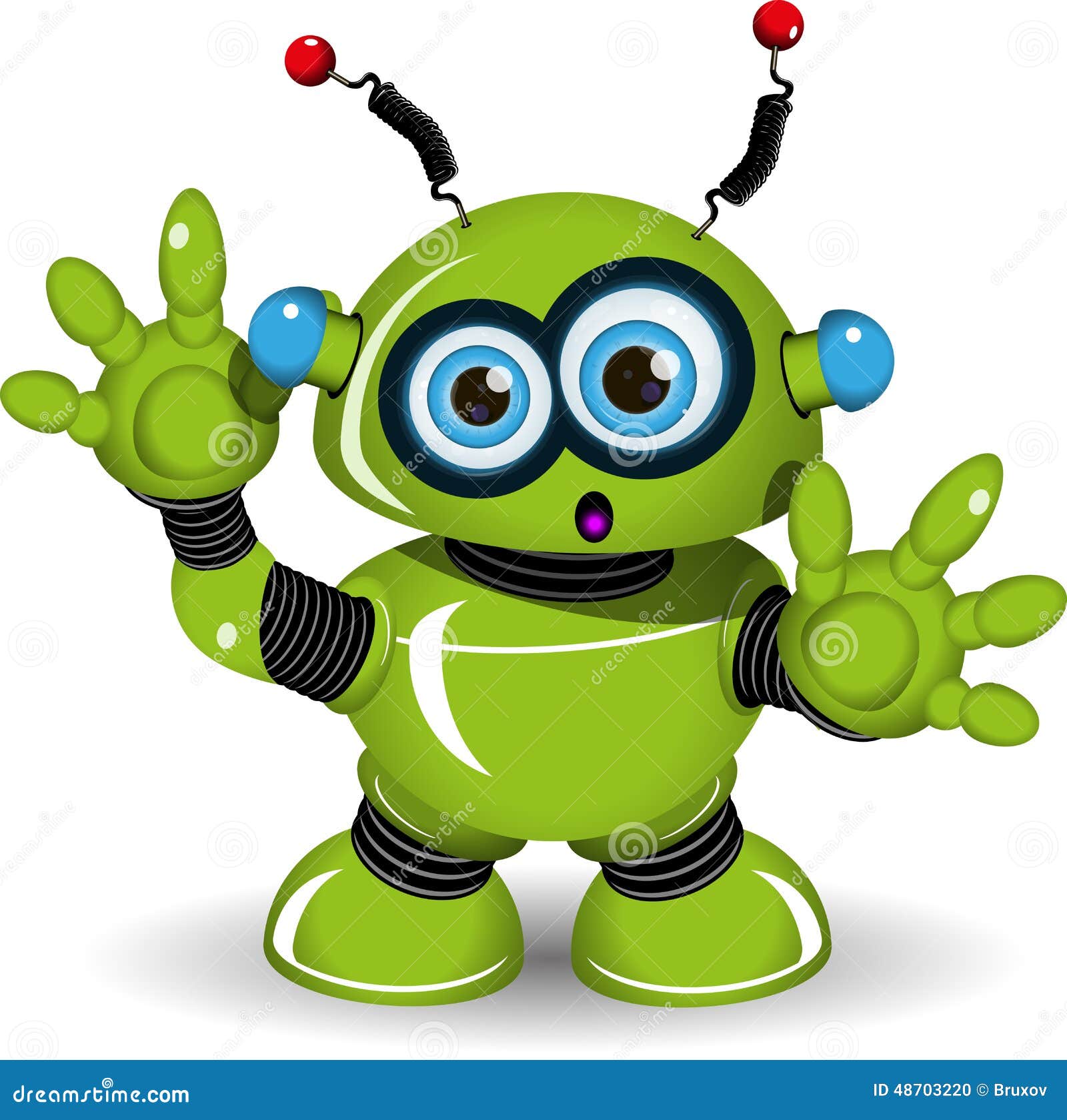 Surprised Robot stock vector. Illustration of hand, character - 48703220