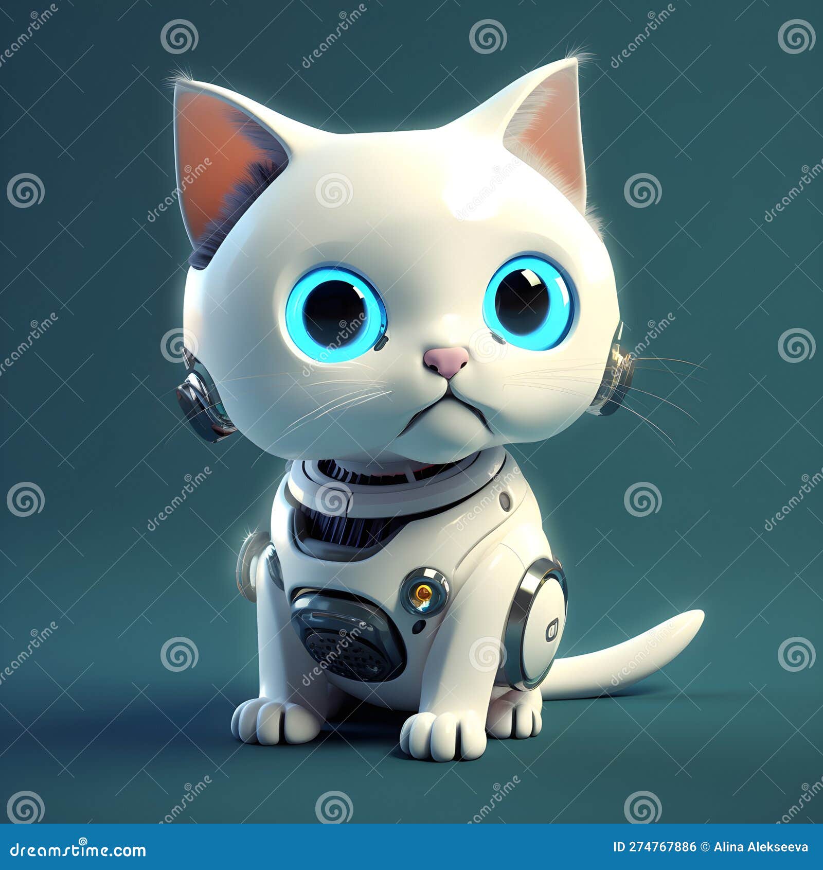 Surprised Robot Kitten Machine Character. Electronic Interactive Toy ...