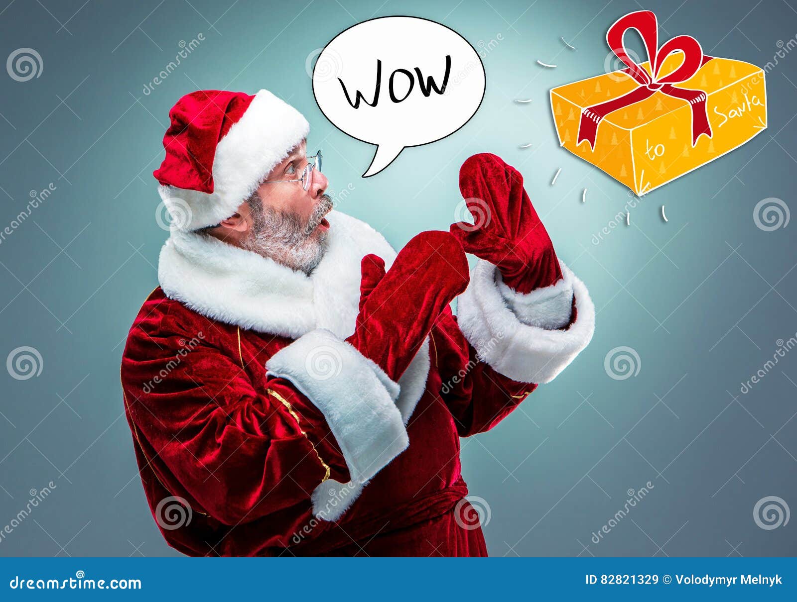Surprised Santa Claus stock image. Image of blue, mythology - 82821329