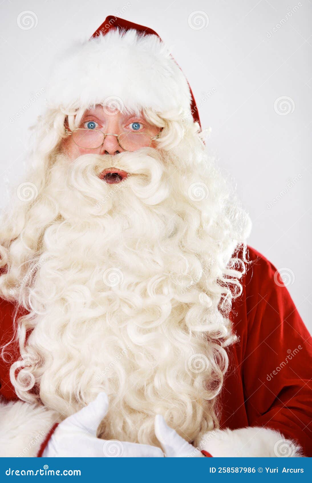 Surprised Santa. Close-up of Santa Holding His Belly and Looking ...