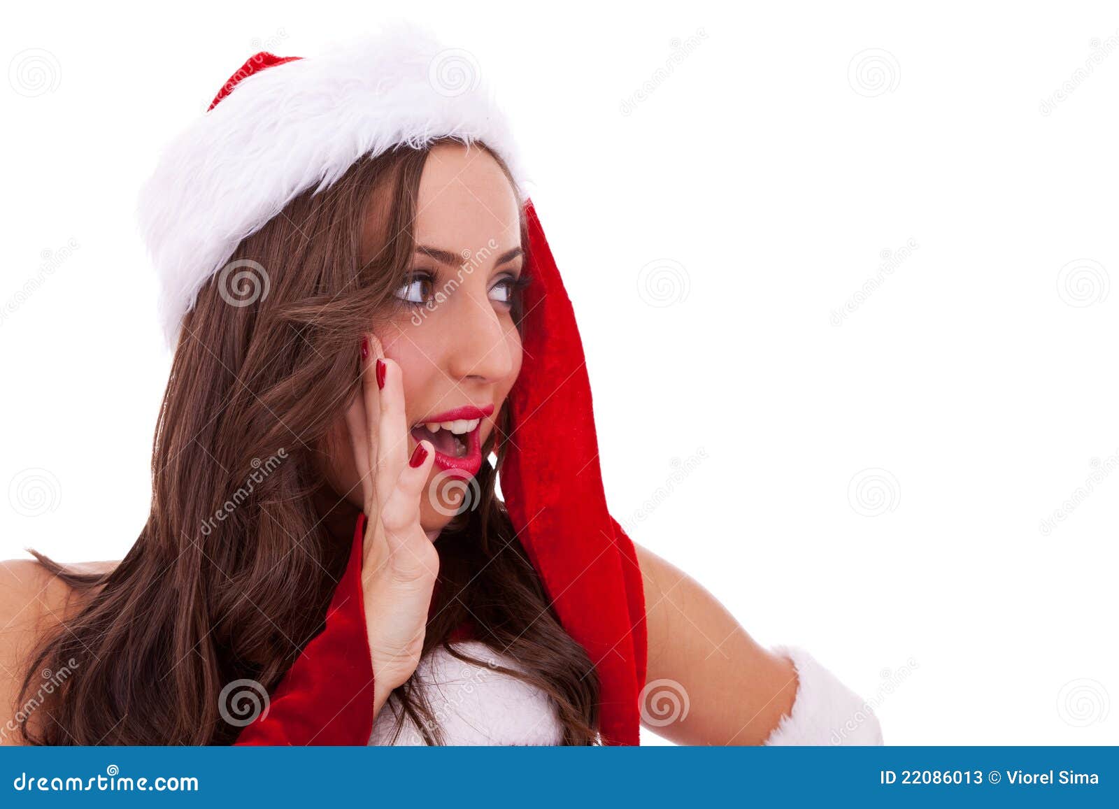 Surprised santa woman stock image. Image of beauty, caucasian - 22086013