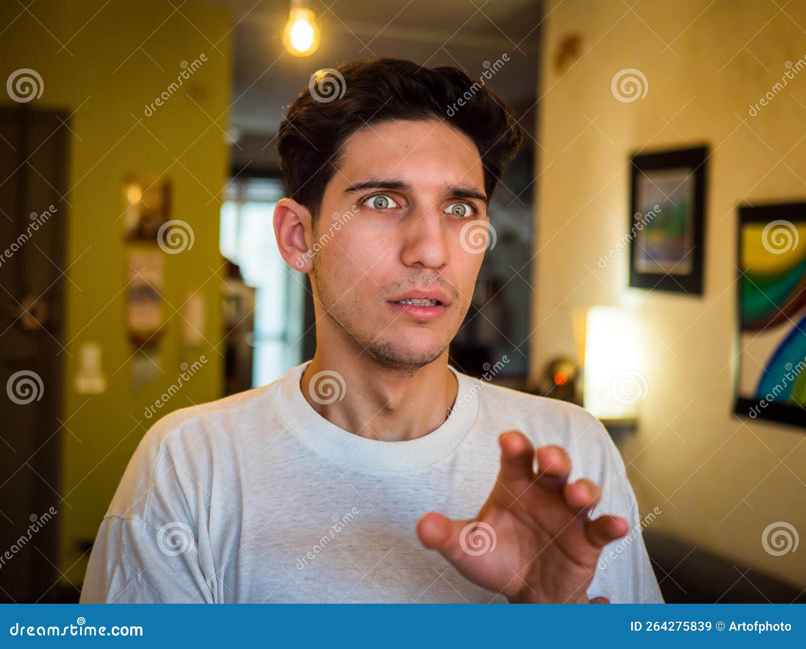 Surprised, Scared, Frightened, Unsure Handsome Young Man Stock Image ...