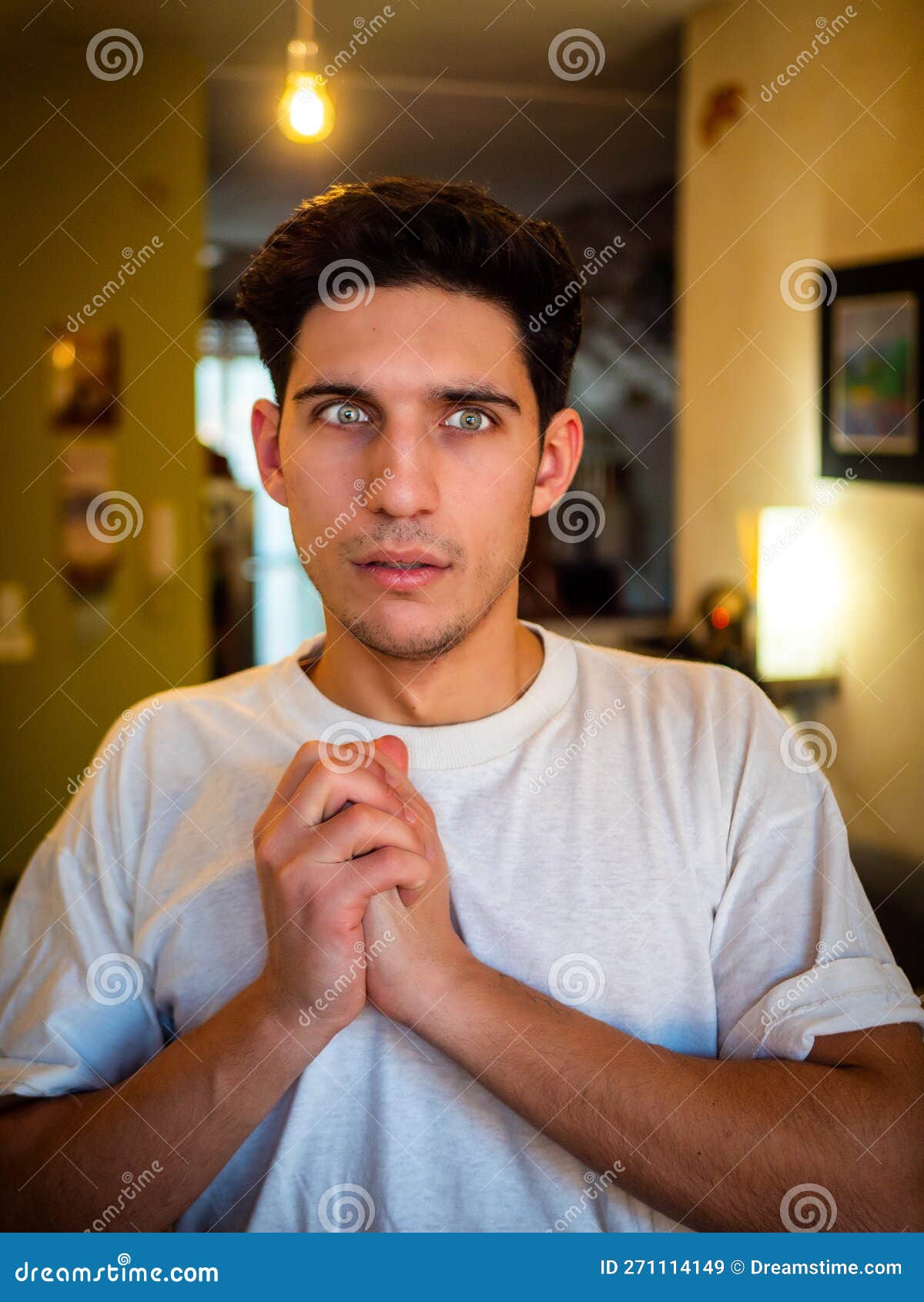 Surprised, Scared, Frightened, Unsure Handsome Young Man Stock Image ...