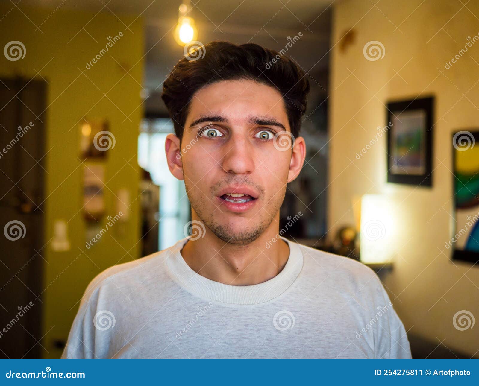 Surprised, Scared, Frightened, Unsure Handsome Young Man Stock Image ...