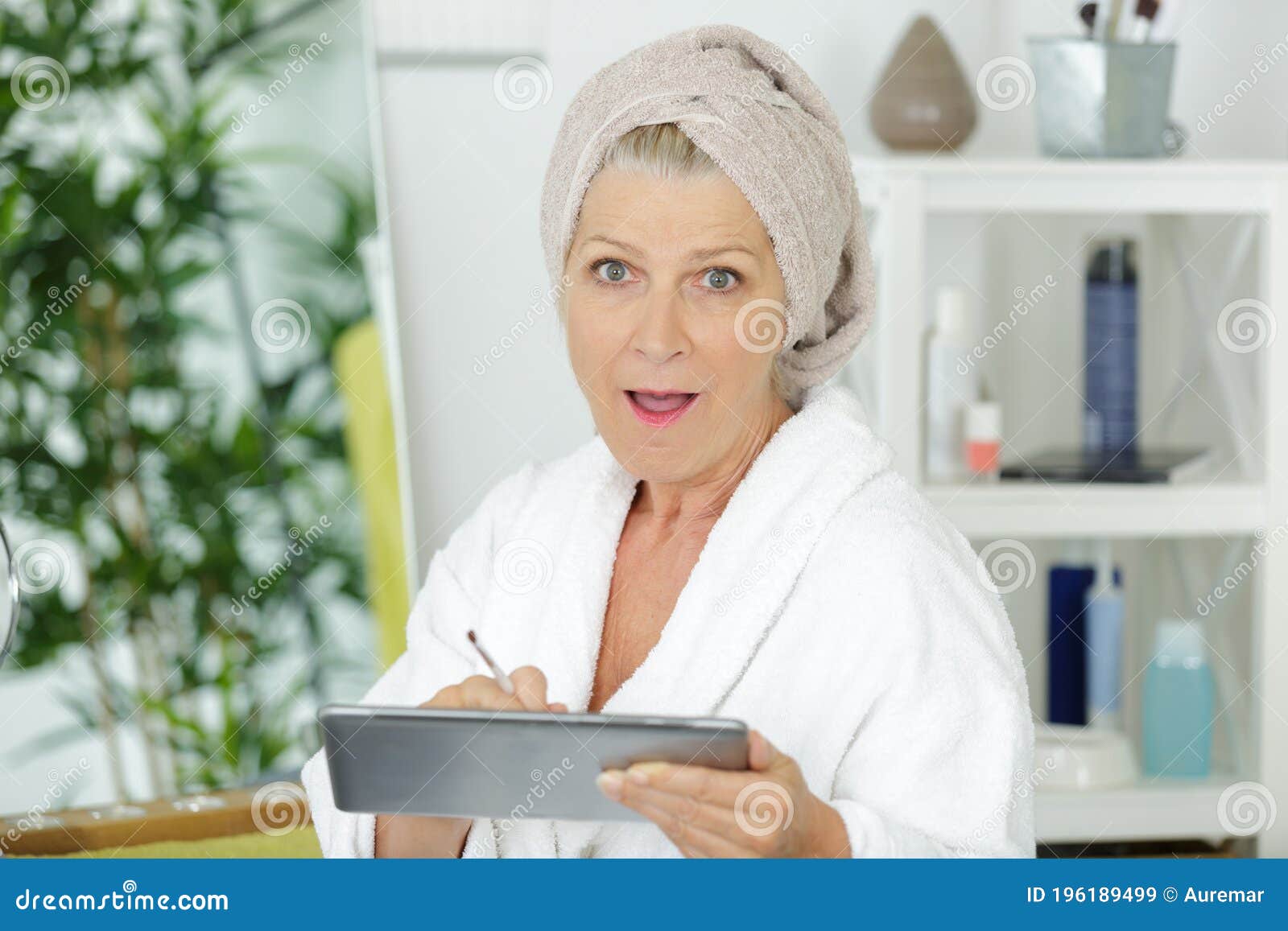 Surprised and Scared Old Senior Woman Stock Image - Image of database ...