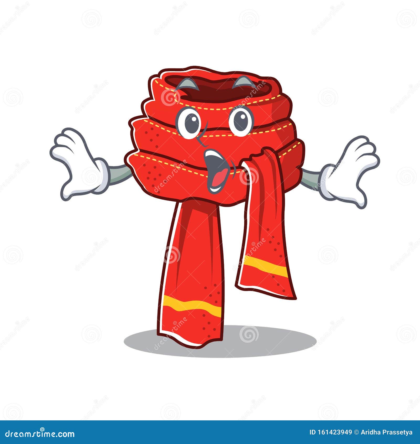 Surprised Scarf Cartoon with the Character Shape Stock Vector ...