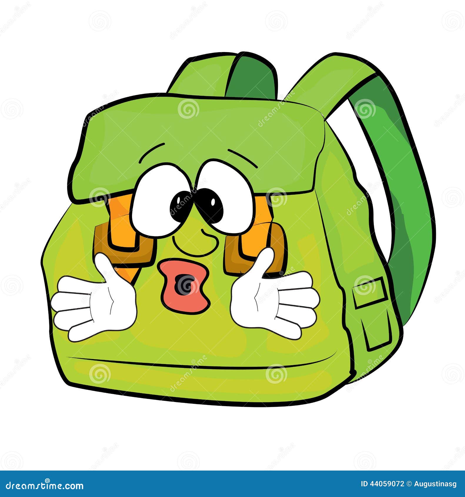 Surprised School Bag Cartoon Stock Illustration - Illustration of ...