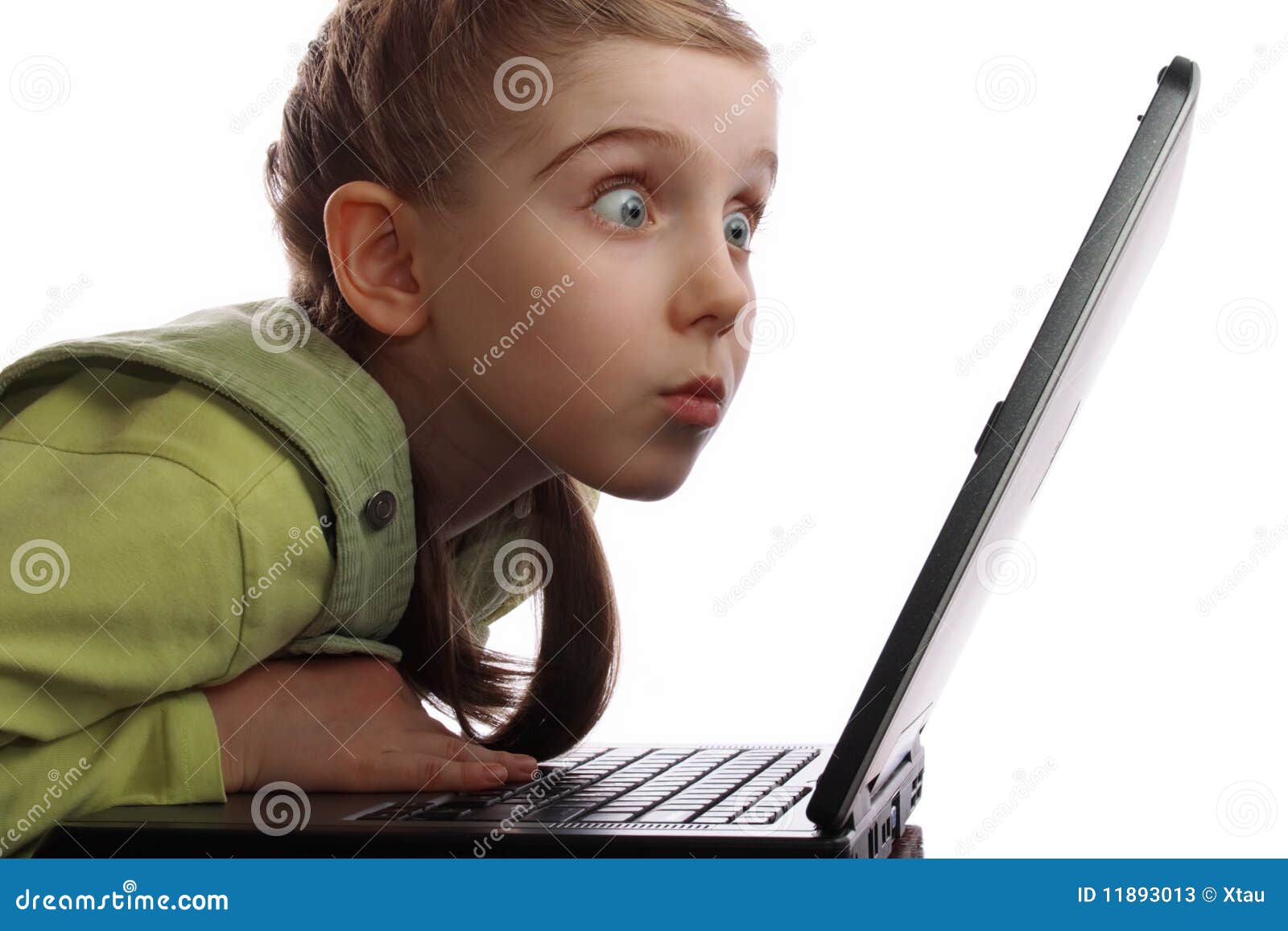Surprised Schoolgirl stock image. Image of screen, cute - 11893013