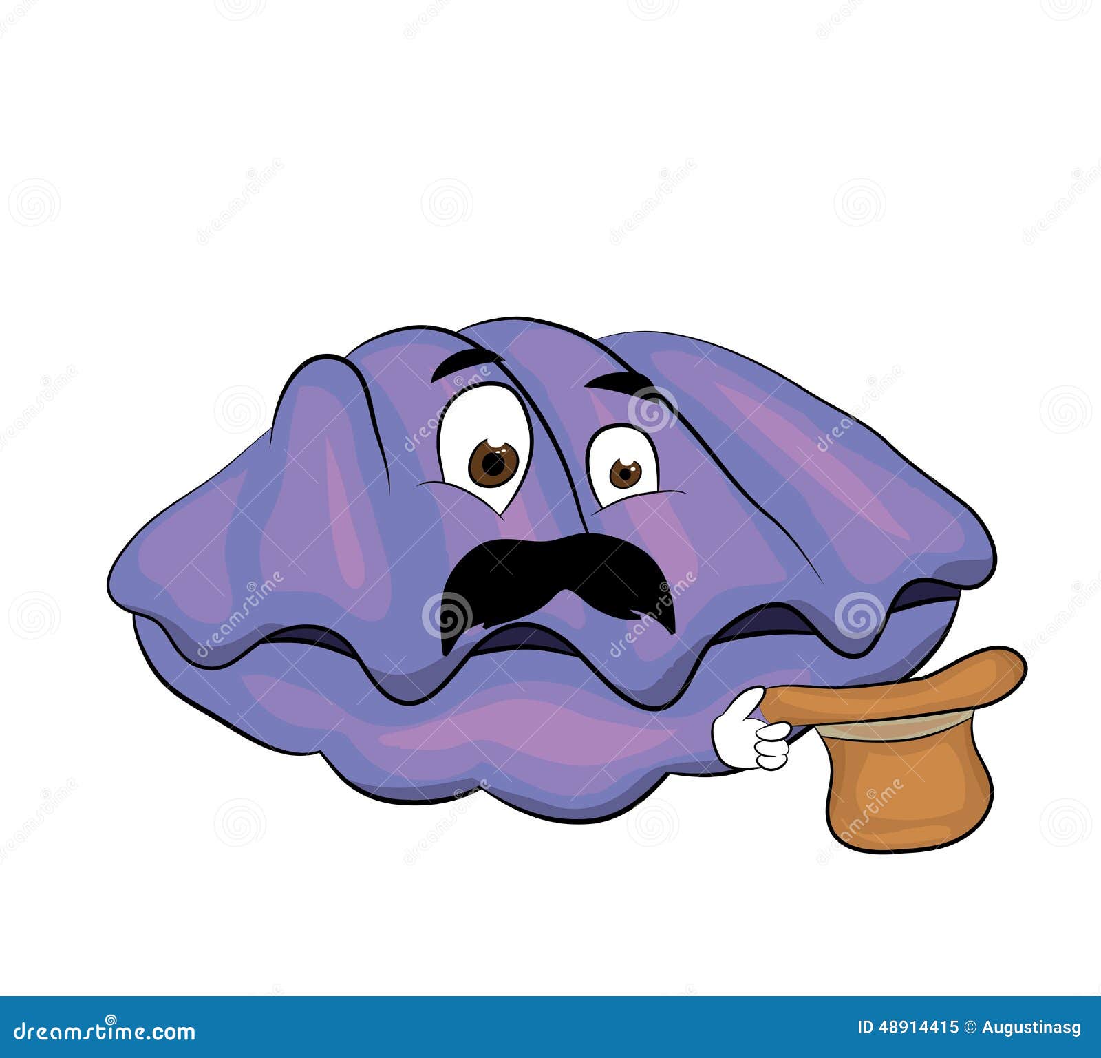 Surprised Sea Shell Cartoon Stock Illustration - Illustration of ...