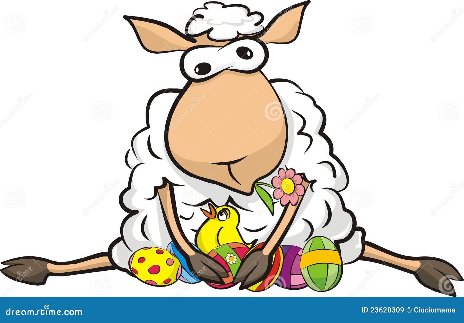 Surprised Sheep - Happy Easter Stock Vector - Illustration of drawing ...