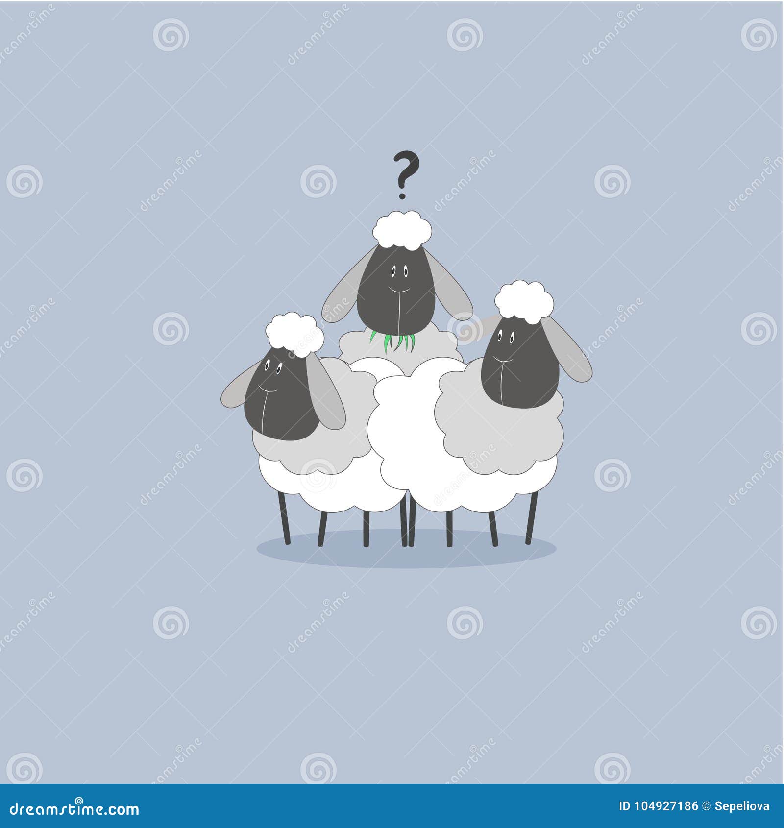 Sheep Was Confused Emotions. Ewe Is Perplexed. Farm Animal Surprise ...