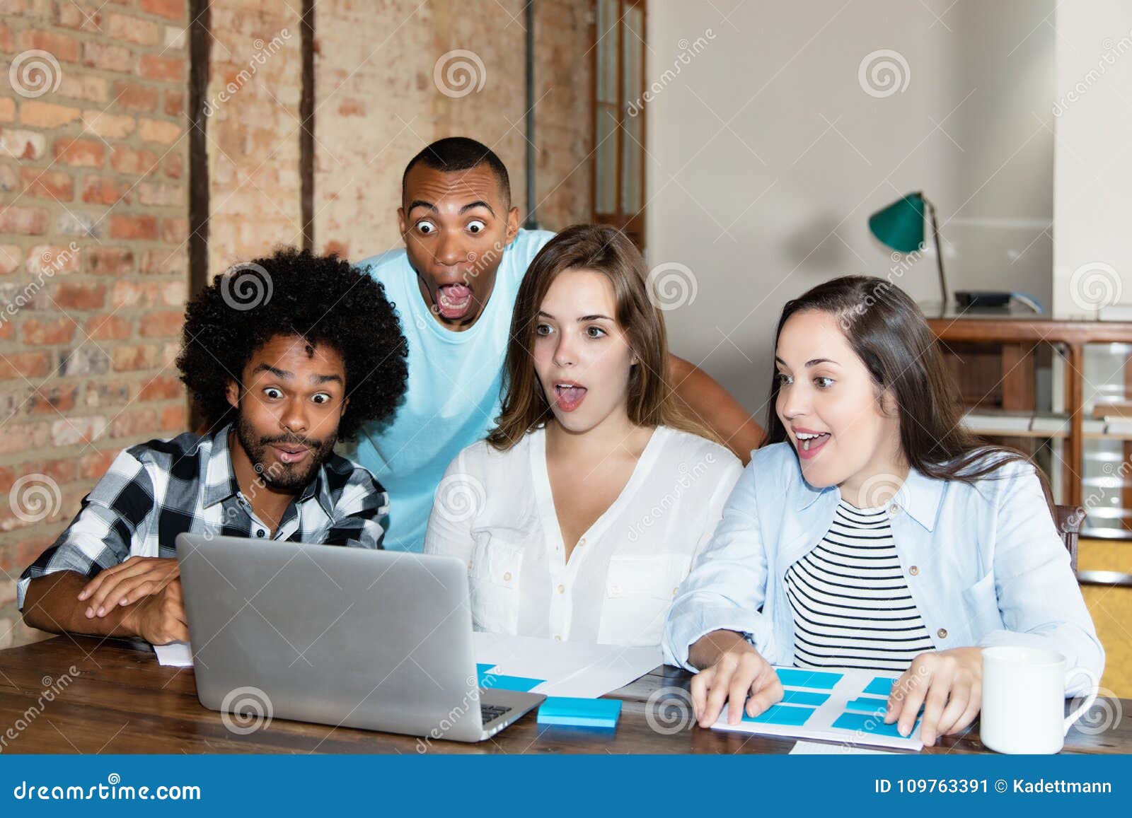 Surprised and Shocked Programmers at Work Stock Image - Image of ...