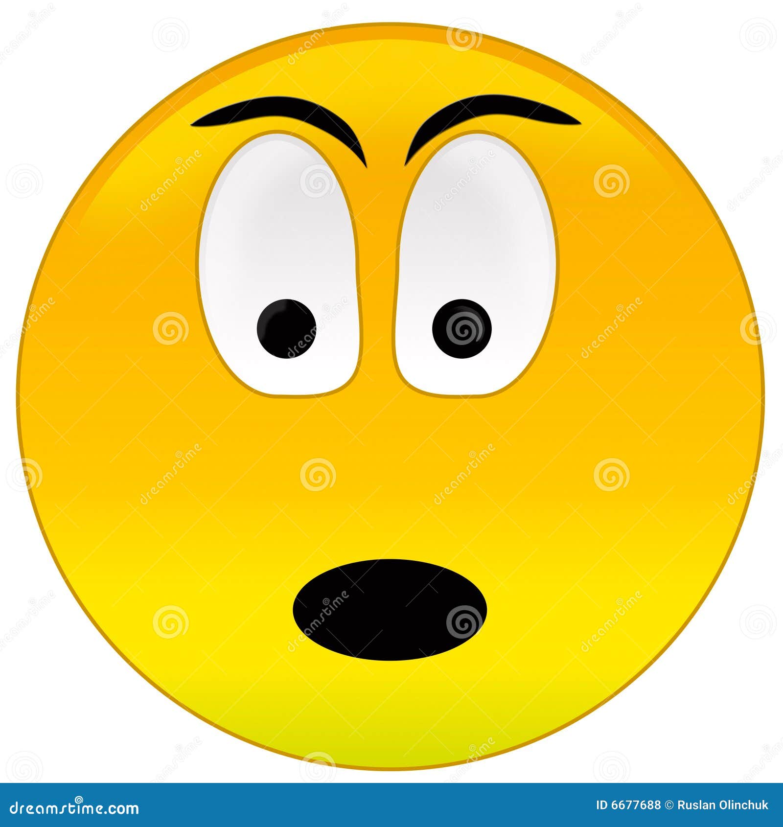 Surprised smiley stock illustration. Illustration of round - 6677688