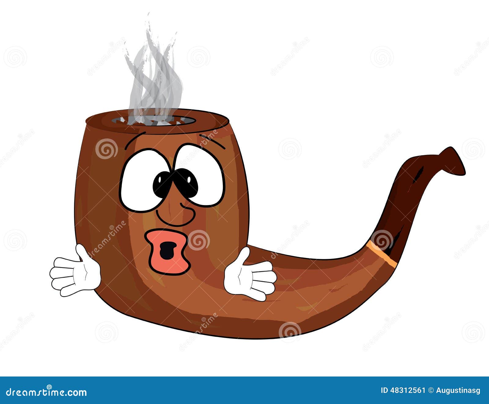 Surprised Smoking Pipe Cartoon Stock Illustration - Illustration of ...
