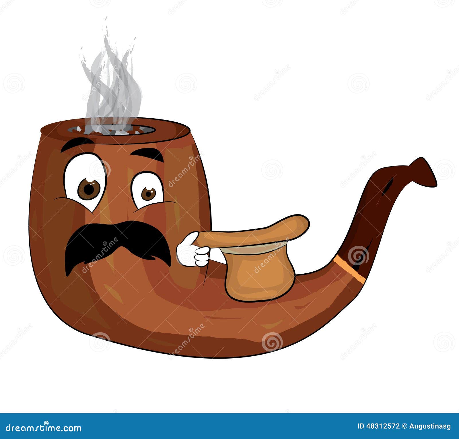 Surprised Smoking Pipe Cartoon Stock Illustration - Illustration of ...
