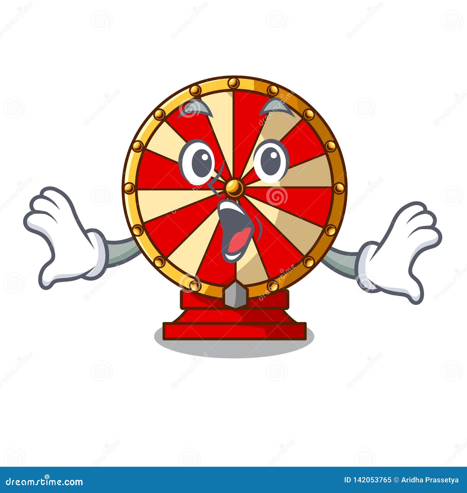 Surprised Spinning Wheel beside Wooden Cartoon Table Stock Vector ...