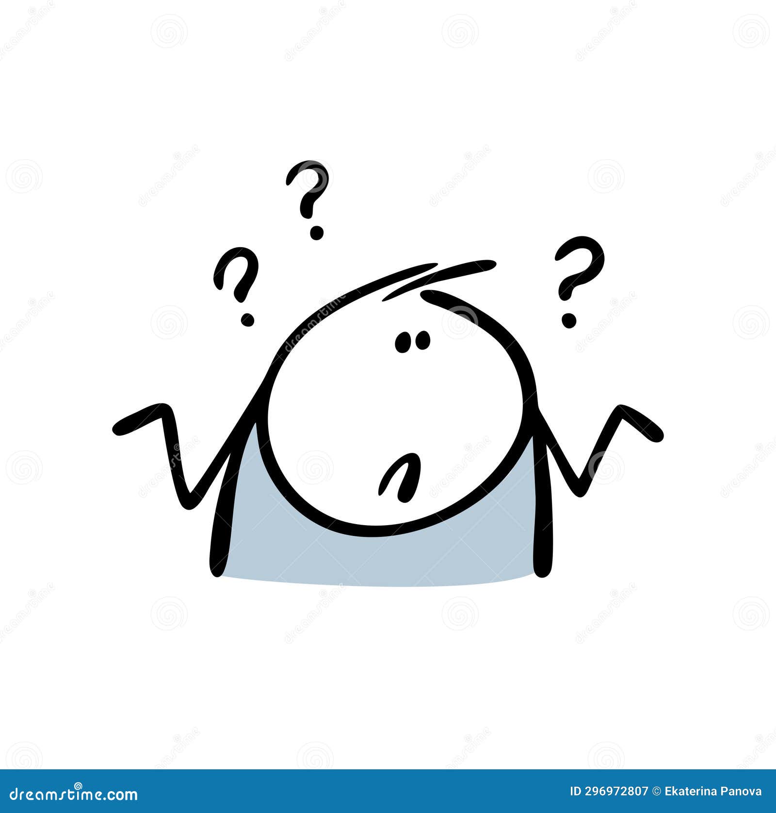 Surprised Stickman Throws Up His Hands in Bewilderment, Does Not Know ...