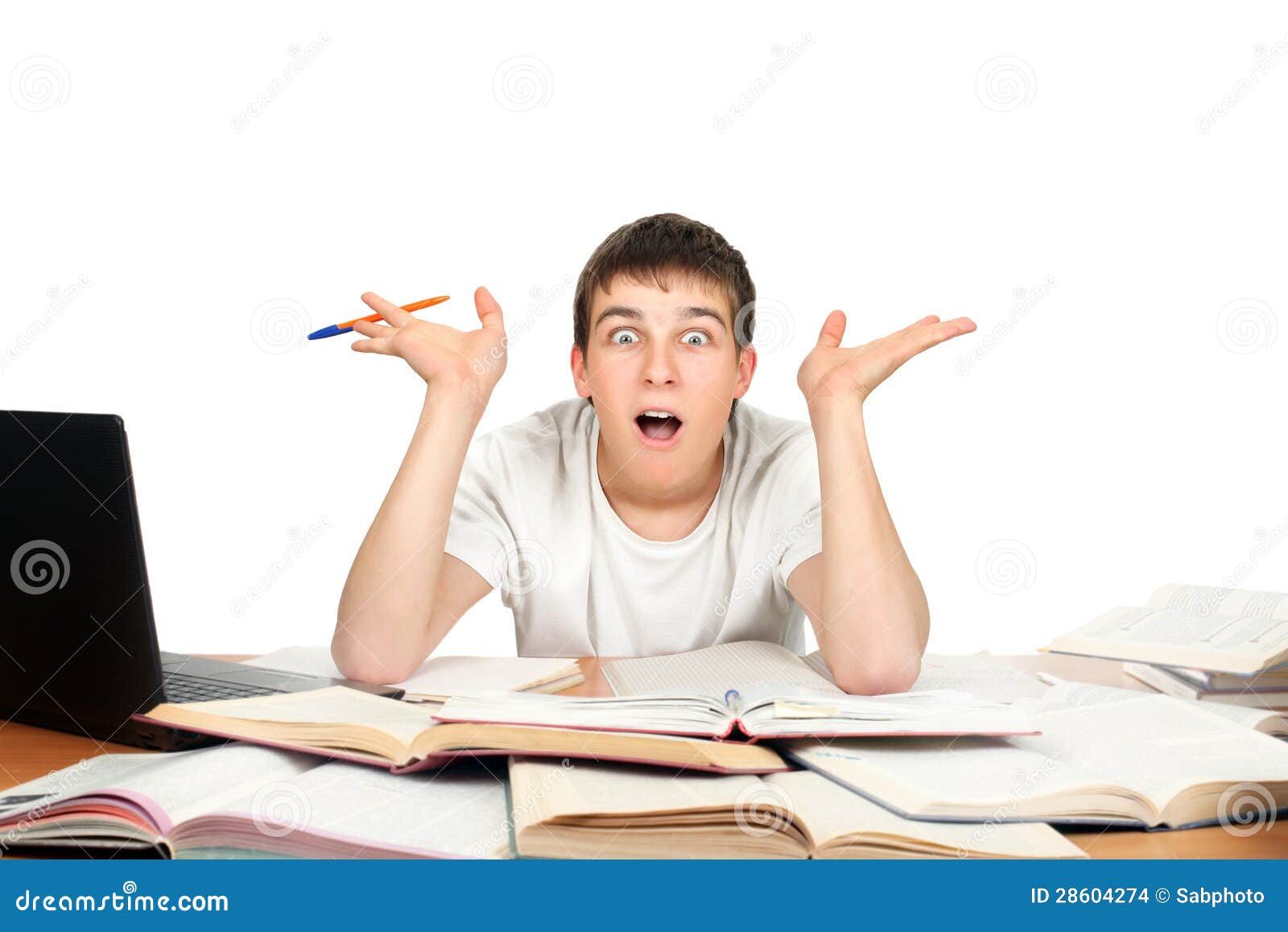 Surprised Student stock photo. Image of learning, computer - 28604274