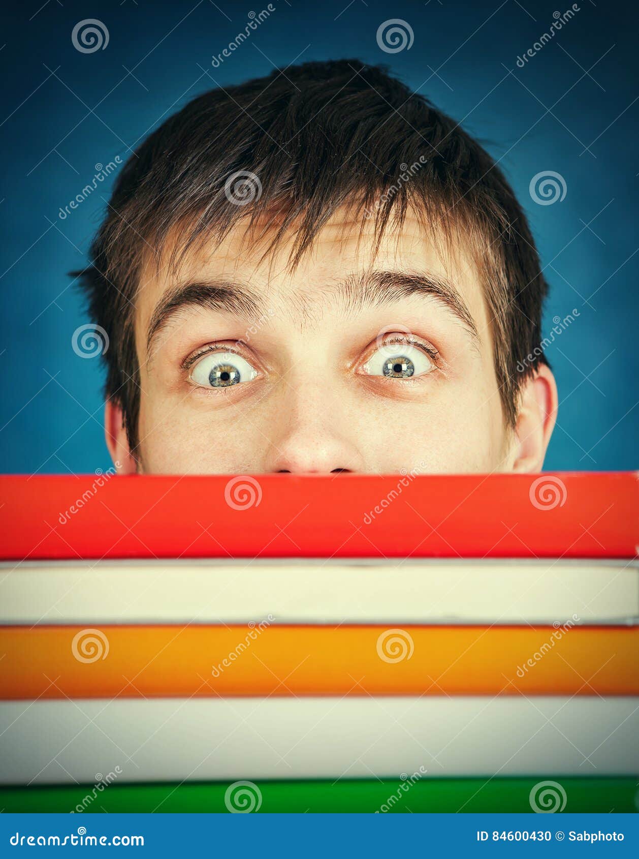 Surprised Student with the Books Stock Photo - Image of pupil, face ...