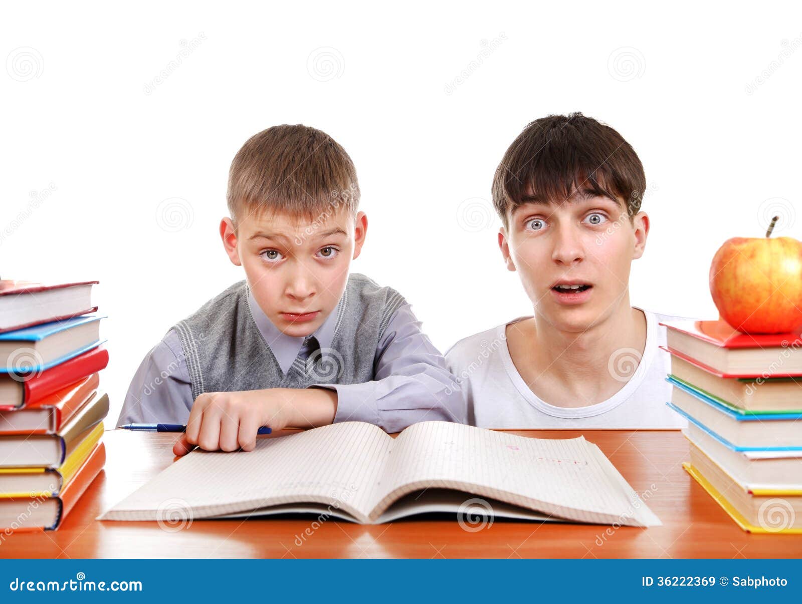 Surprised Students stock image. Image of mouth, apple - 36222369