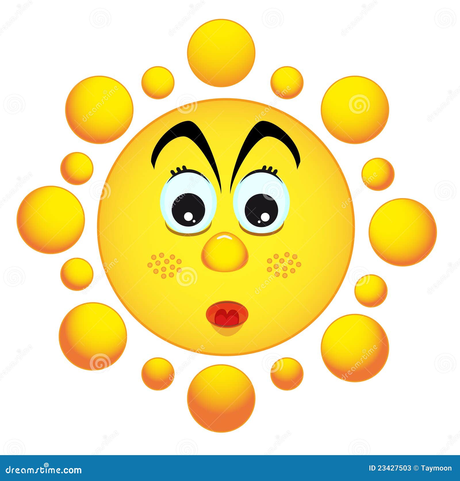 Surprised sun stock vector. Illustration of face, feeling - 23427503