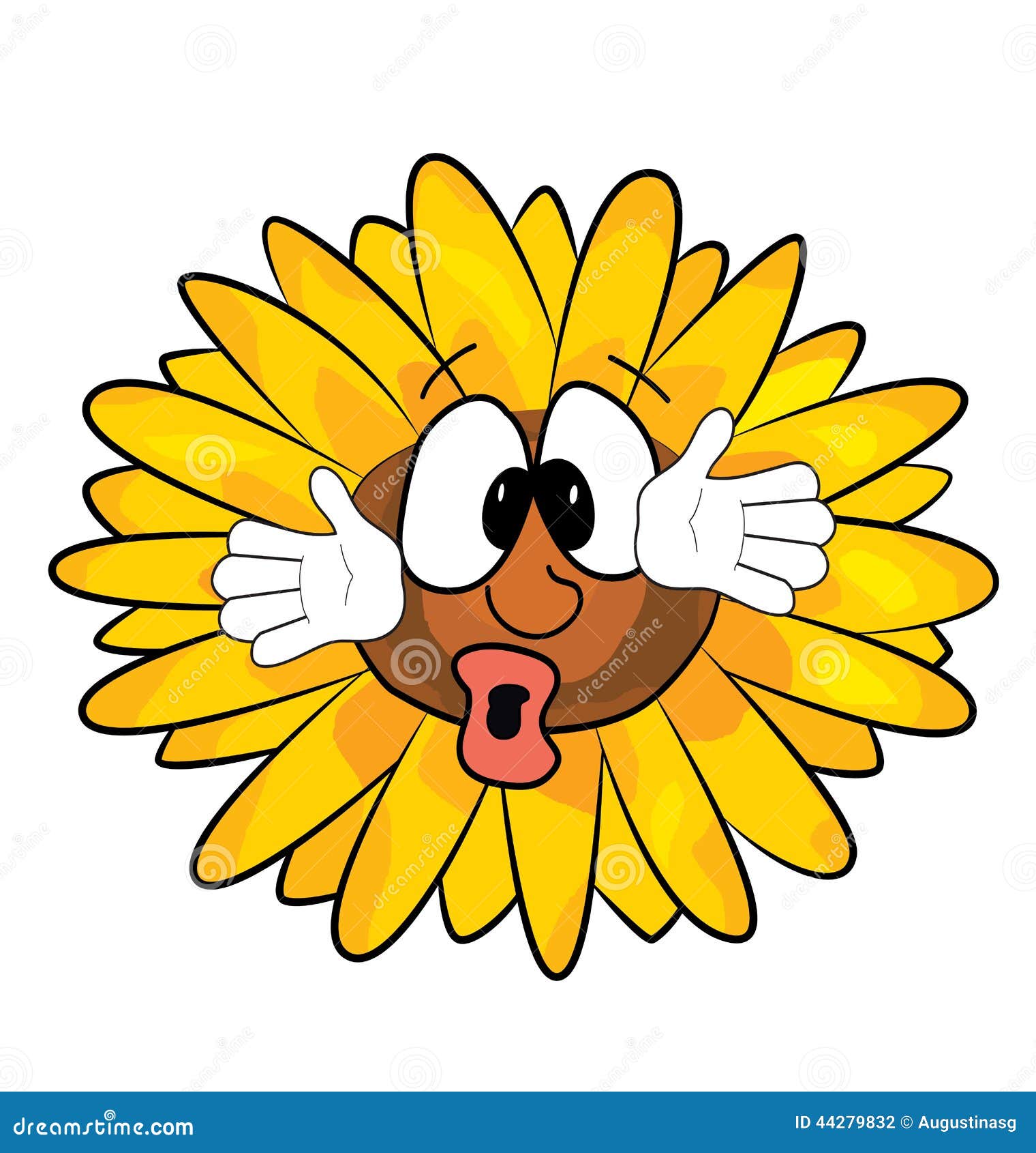 Surprised Sunflower Cartoon Stock Illustration - Illustration of ...