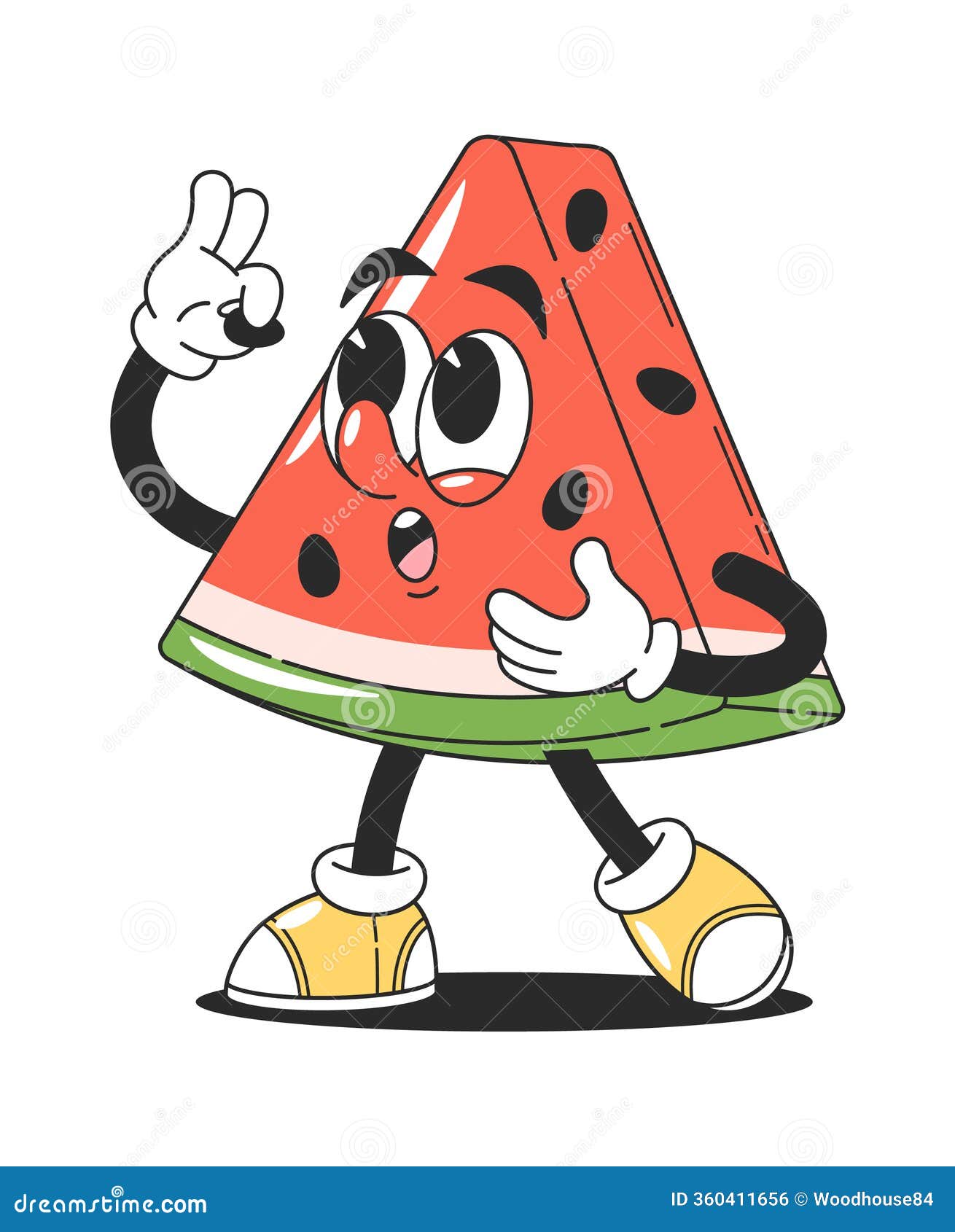 Surprised Watermelon Slice Comic Character Stock Illustration ...