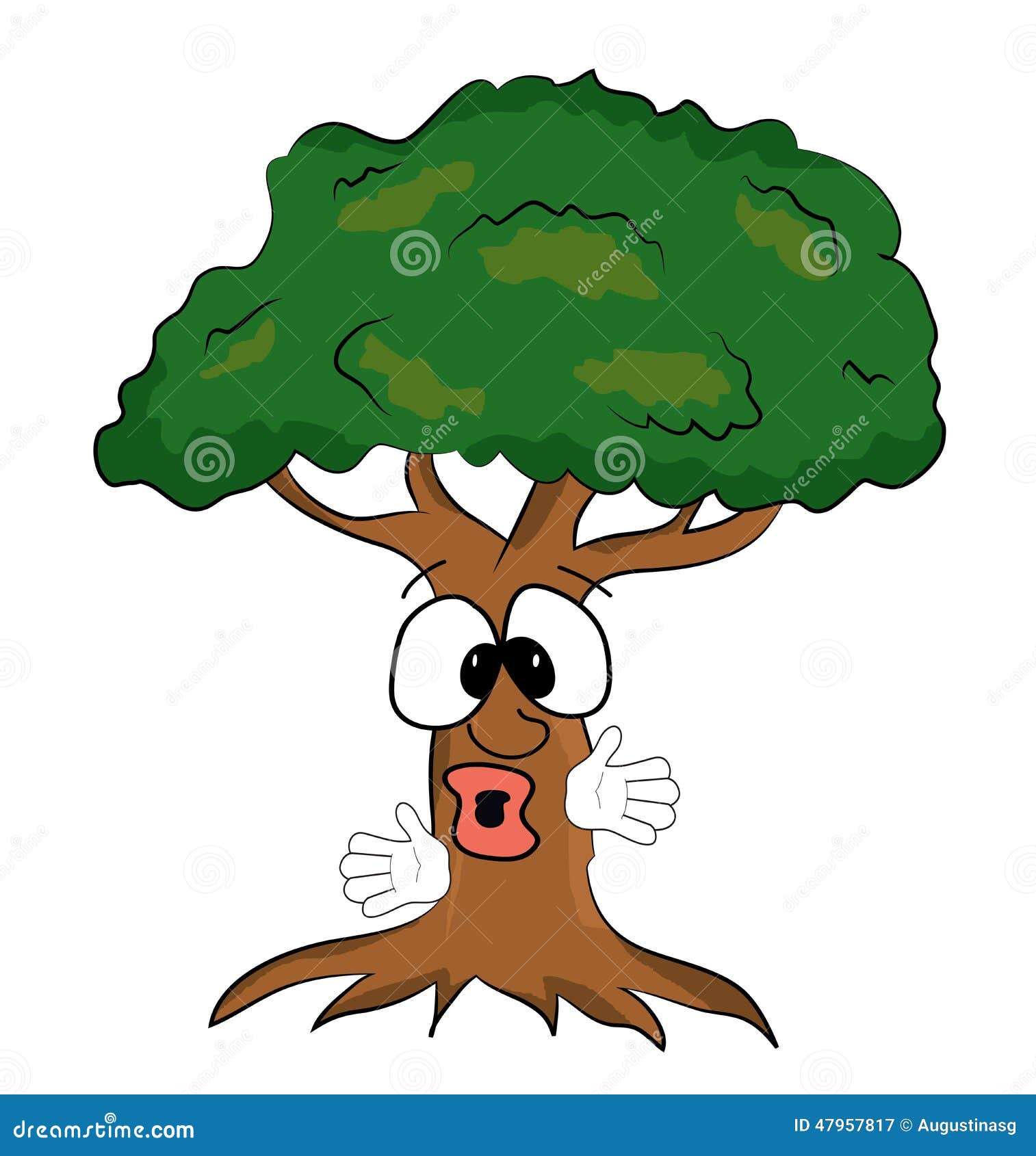 Surprised tree cartoon stock illustration. Illustration of symbol ...