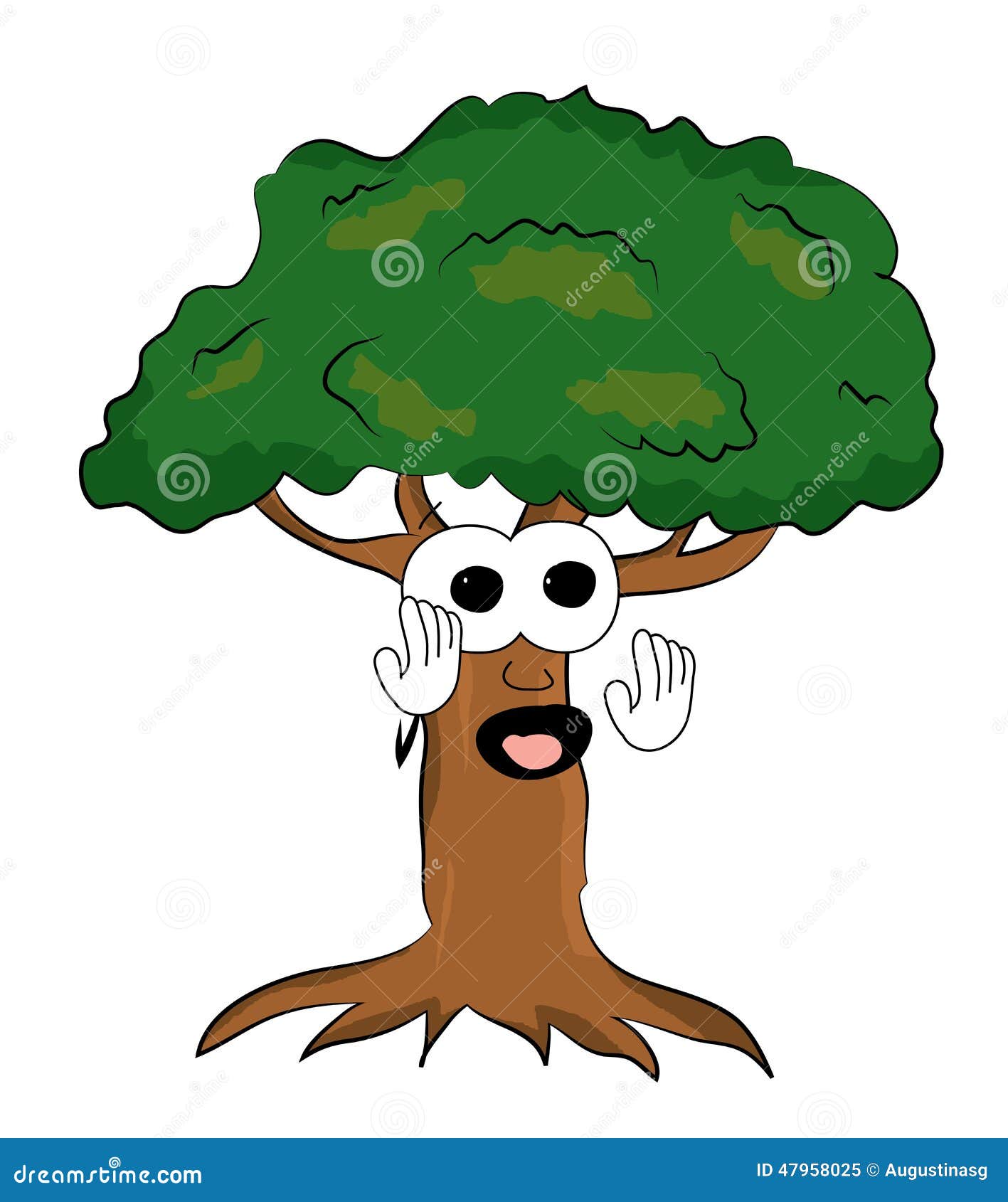 Surprised tree cartoon stock illustration. Illustration of ecology ...