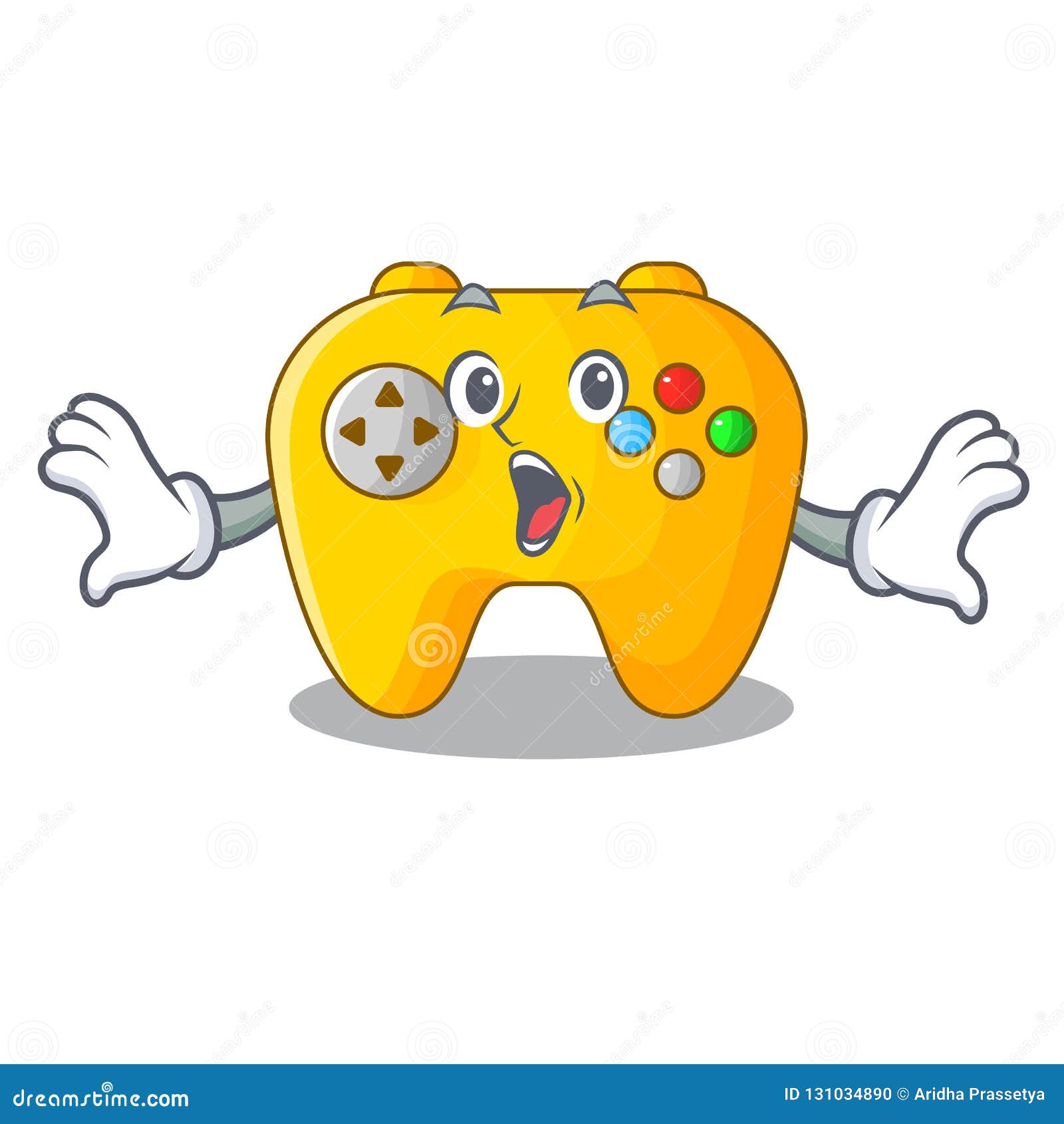Surprised Video Game Controller Shaped on Charcter Stock Vector ...