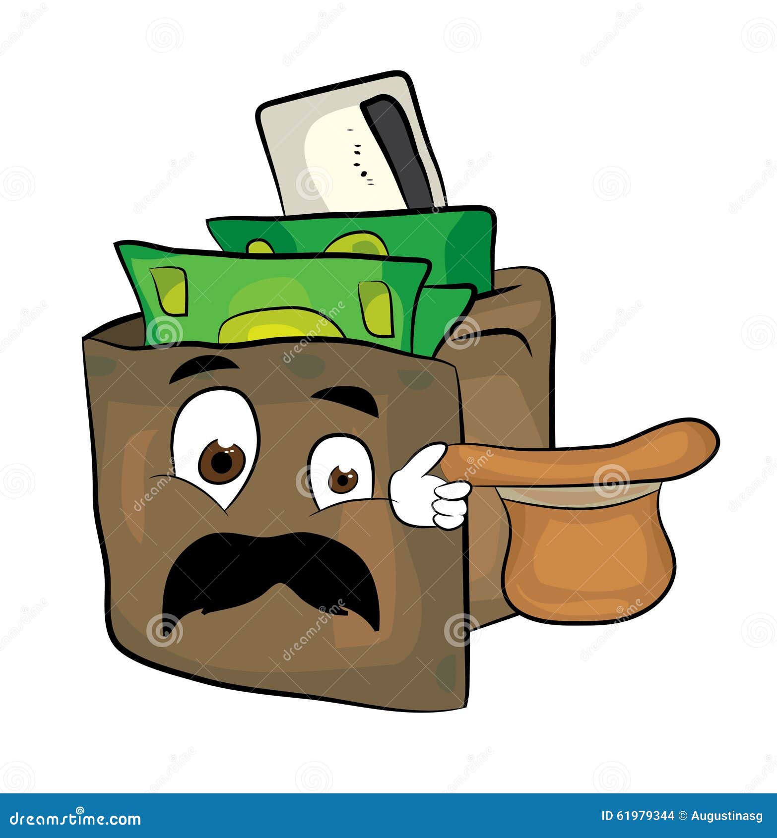 Surprised Wallet Cartoon Stock Illustration | CartoonDealer.com #44307070
