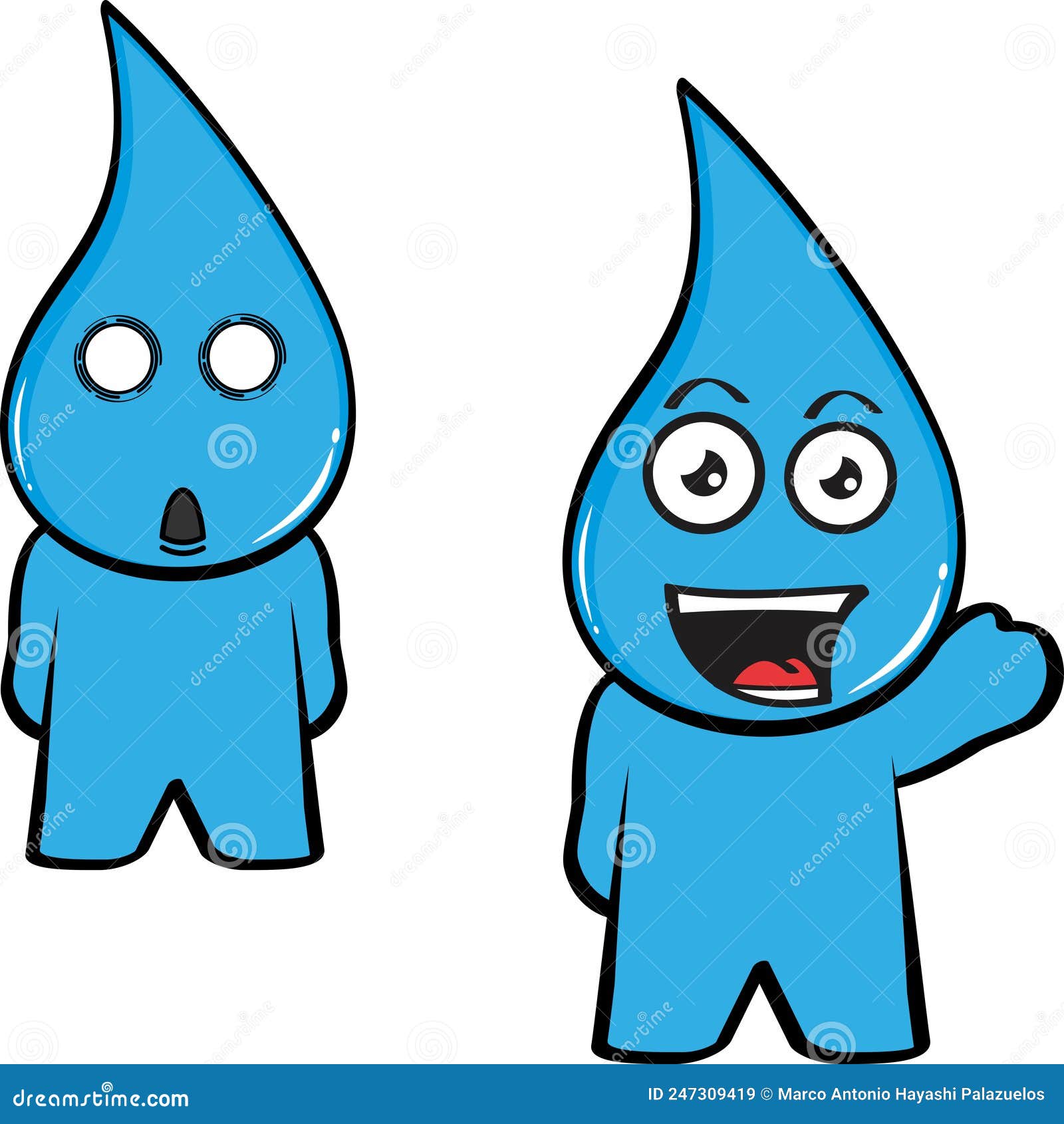 Surprised Waterdrop Cartoon Pack Expression Pack Stock Vector ...